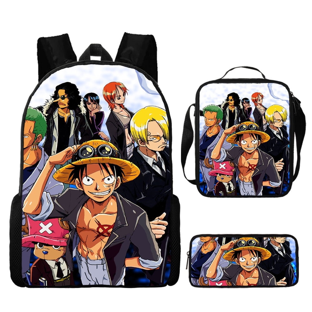 One Piece Luffy Backpack Shoulder Bag, Diagonal Lunch Bag, and Pencil ...