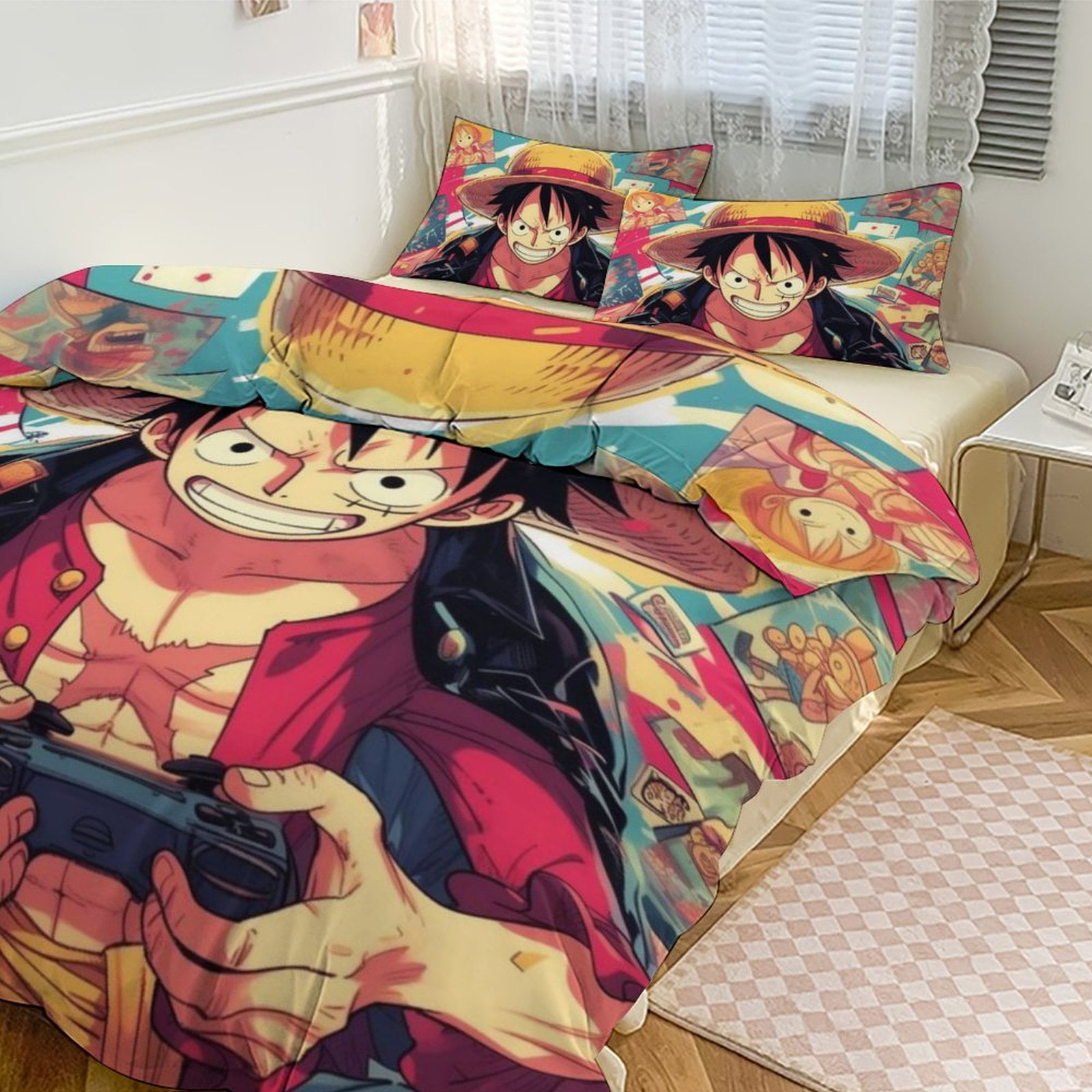 One Piece Luffy Bedding Set One Piece Luffy Merch King Size Bedding ...
