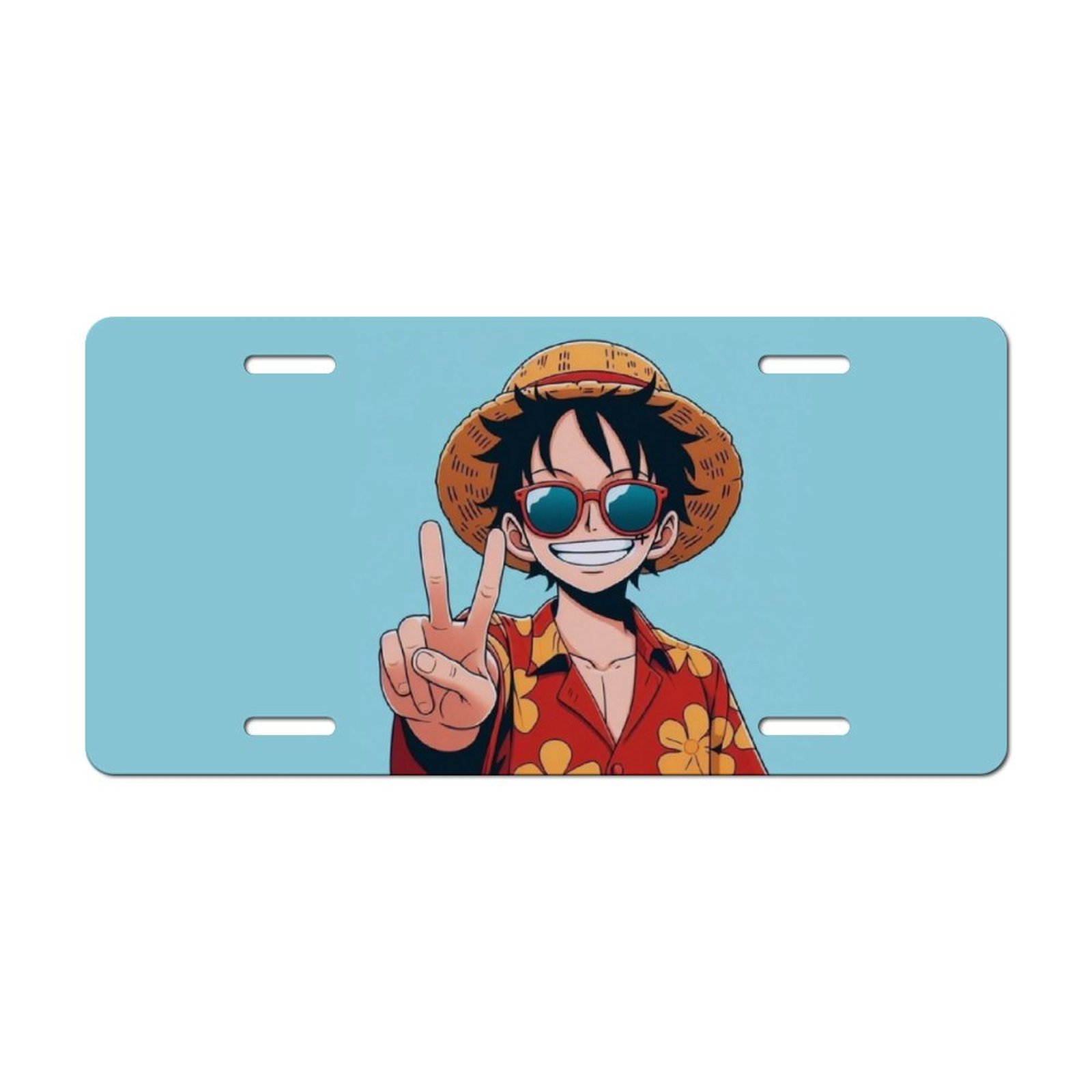 One Piece Luffy Car License Plate Cute Anime License Plate Covers ...