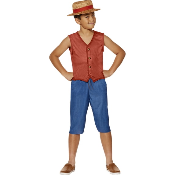 One Piece Luffy Halloween Costume for Boys, Size Large 10-12, by ...
