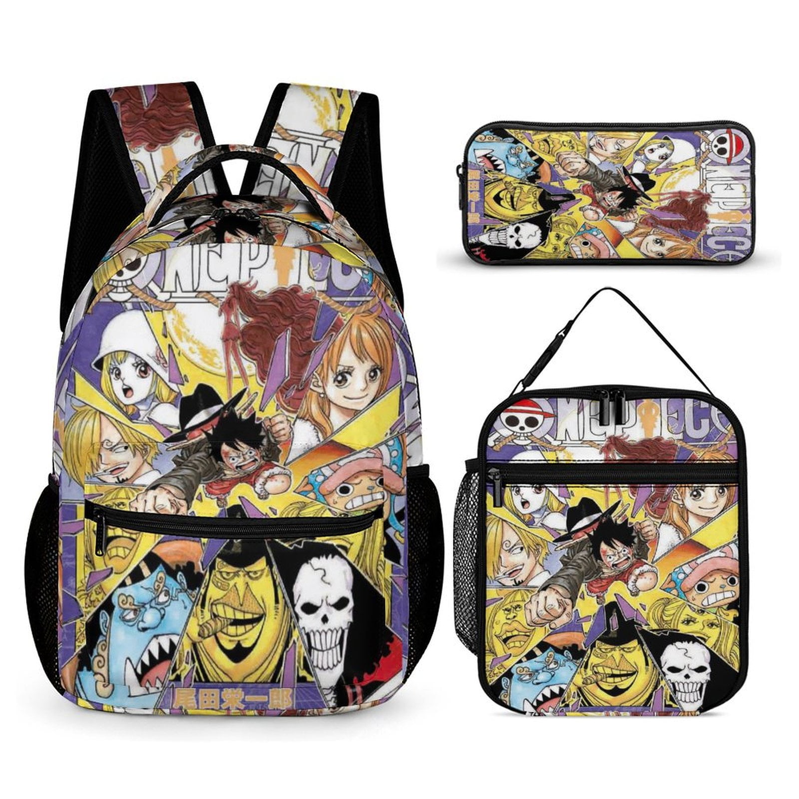 One Piece Luffy Horror Anime Backpack Set for School, 3-Piece Set ...