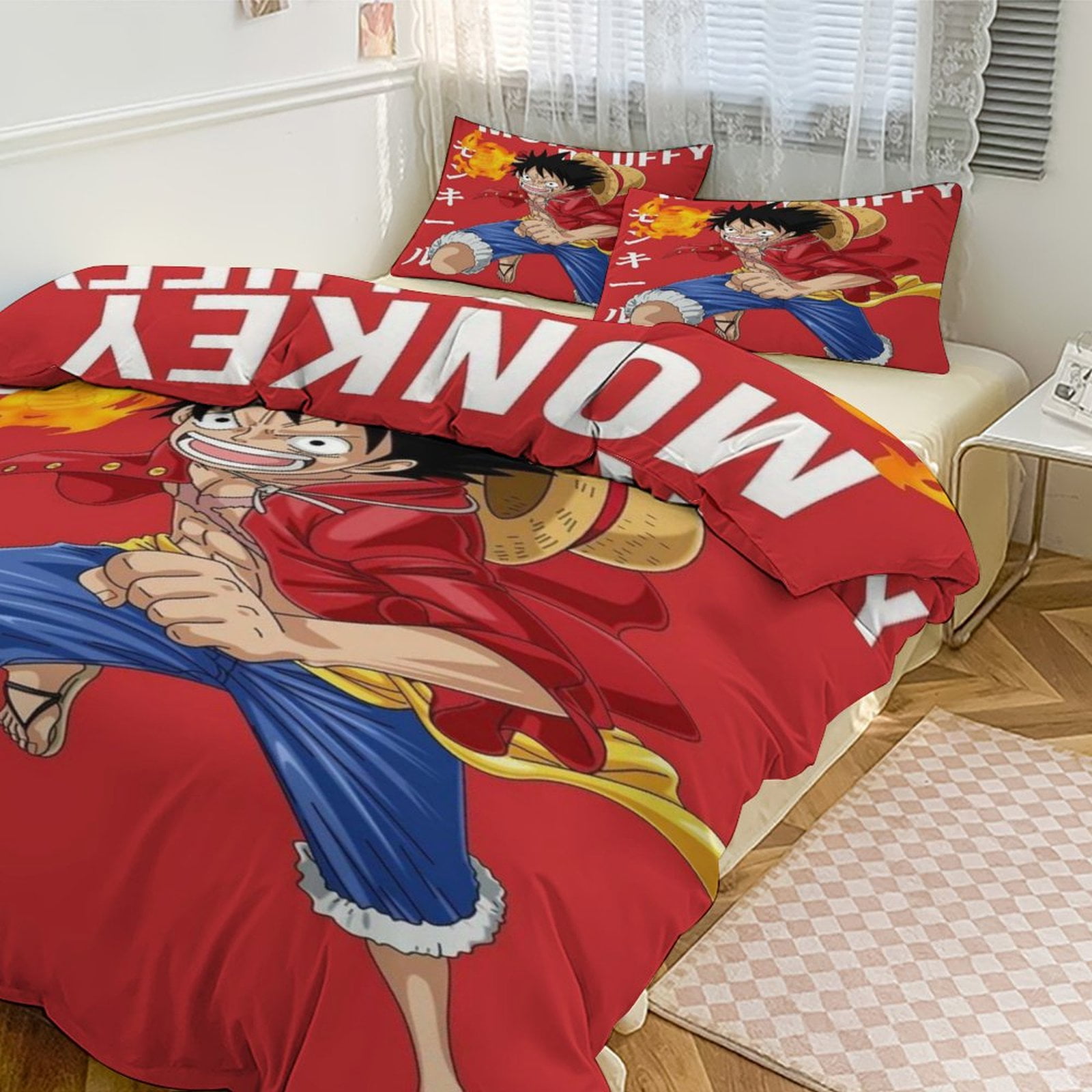 One Piece Luffy Kids Twin Bed in a Bag, Comforter and Sheets,Cartoon ...