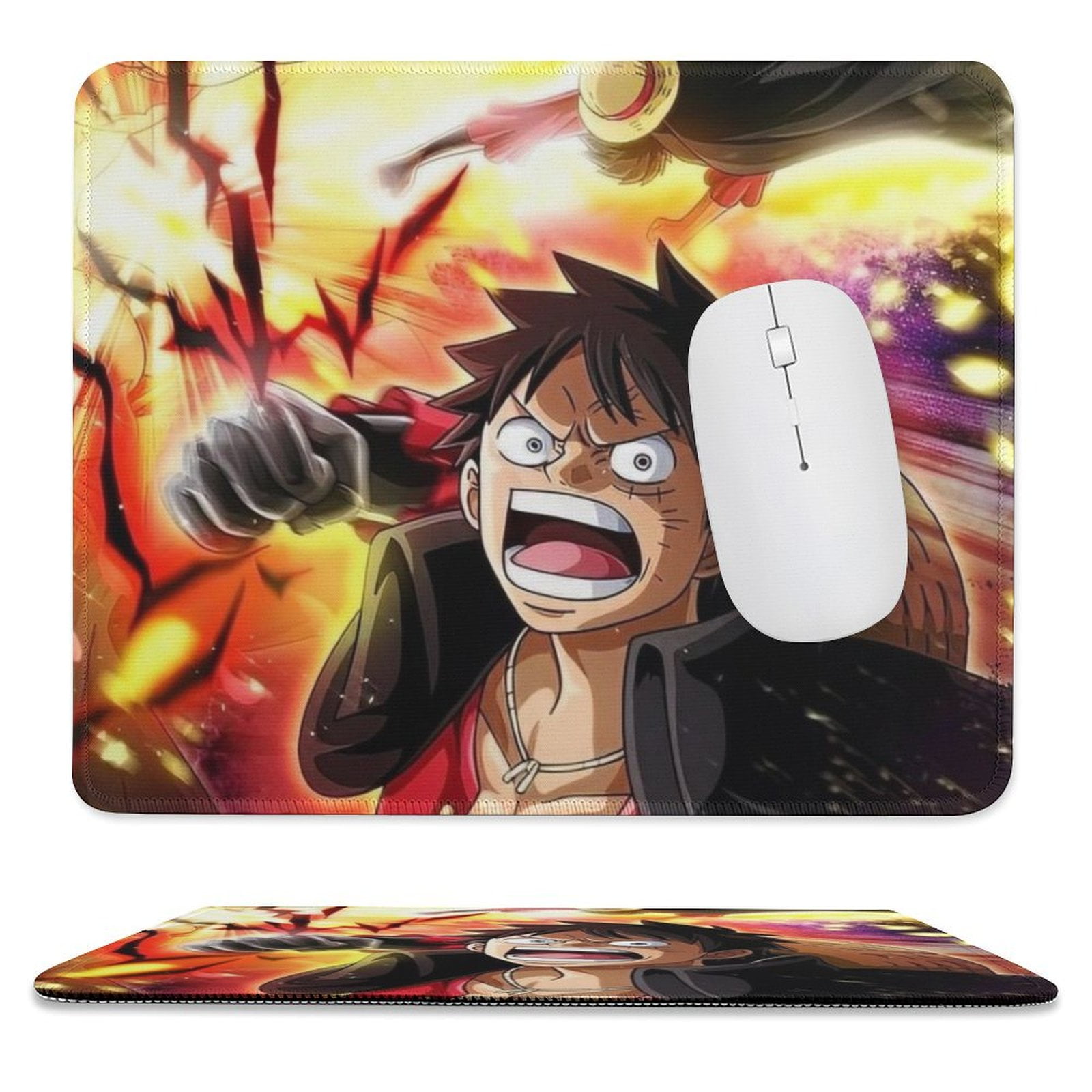 One Piece Luffy Mouse Pad Square Anime Mouse Pad Cloth with Rubberized ...