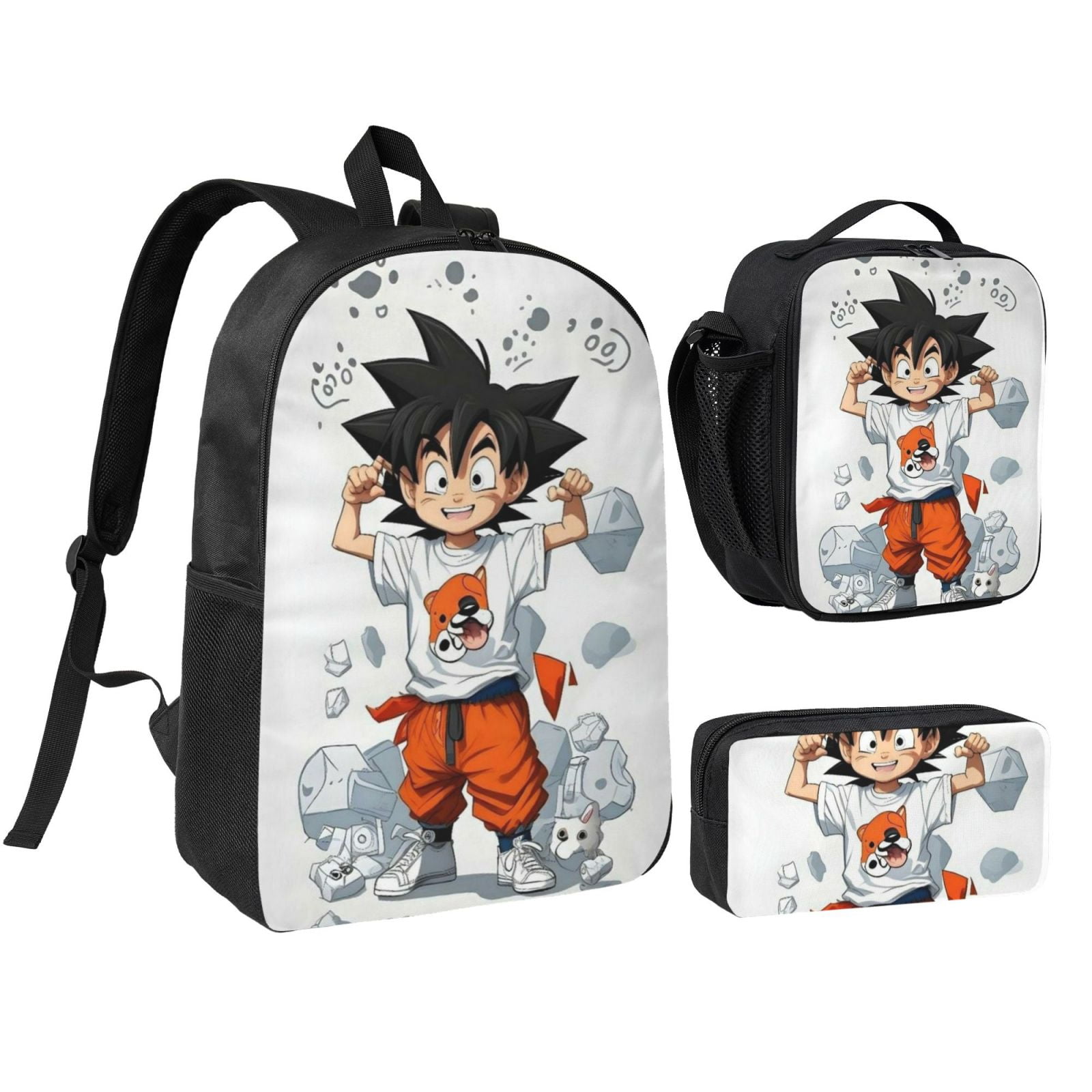 One Piece Luffy School Backpack with Lunch Box and Pencil Cas Backpack ...