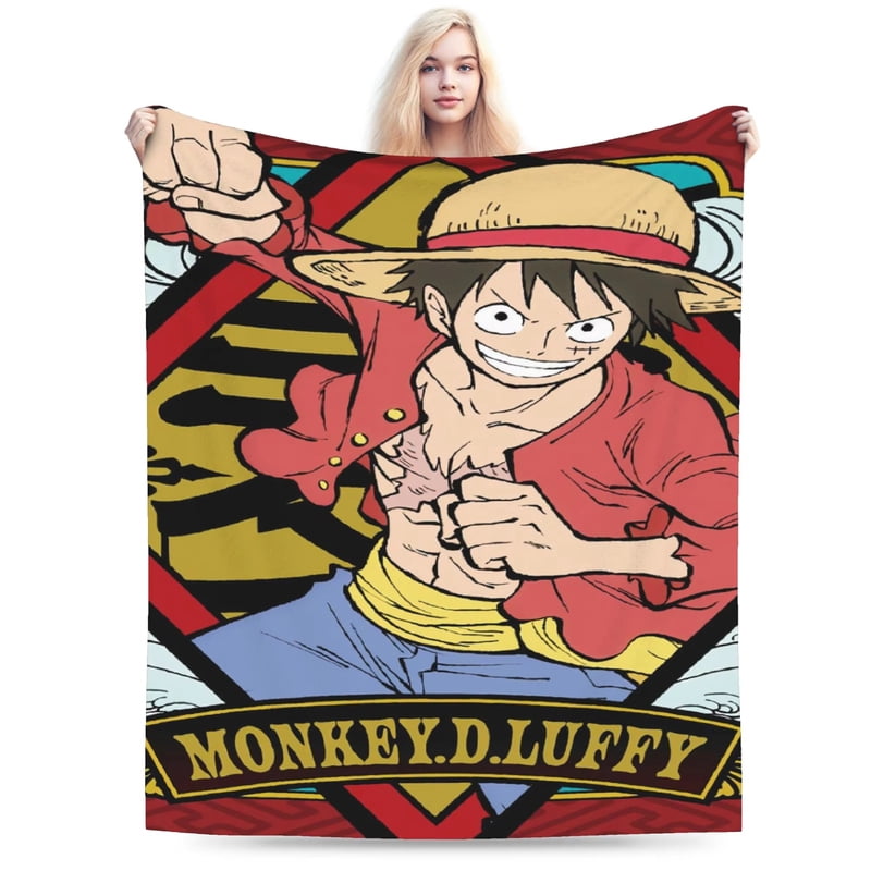 One Piece Luffy Straw Hat Crew Coral Fleece Blanket Ultra Soft Plush ...