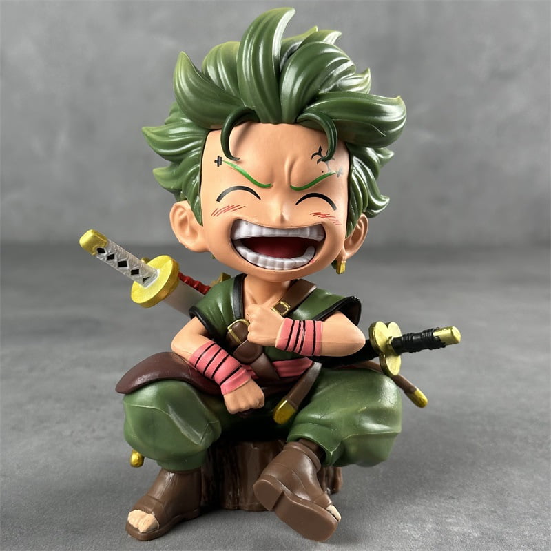 One Piece Luffy figurine Q-version sitting posture laughing, Suolong ...