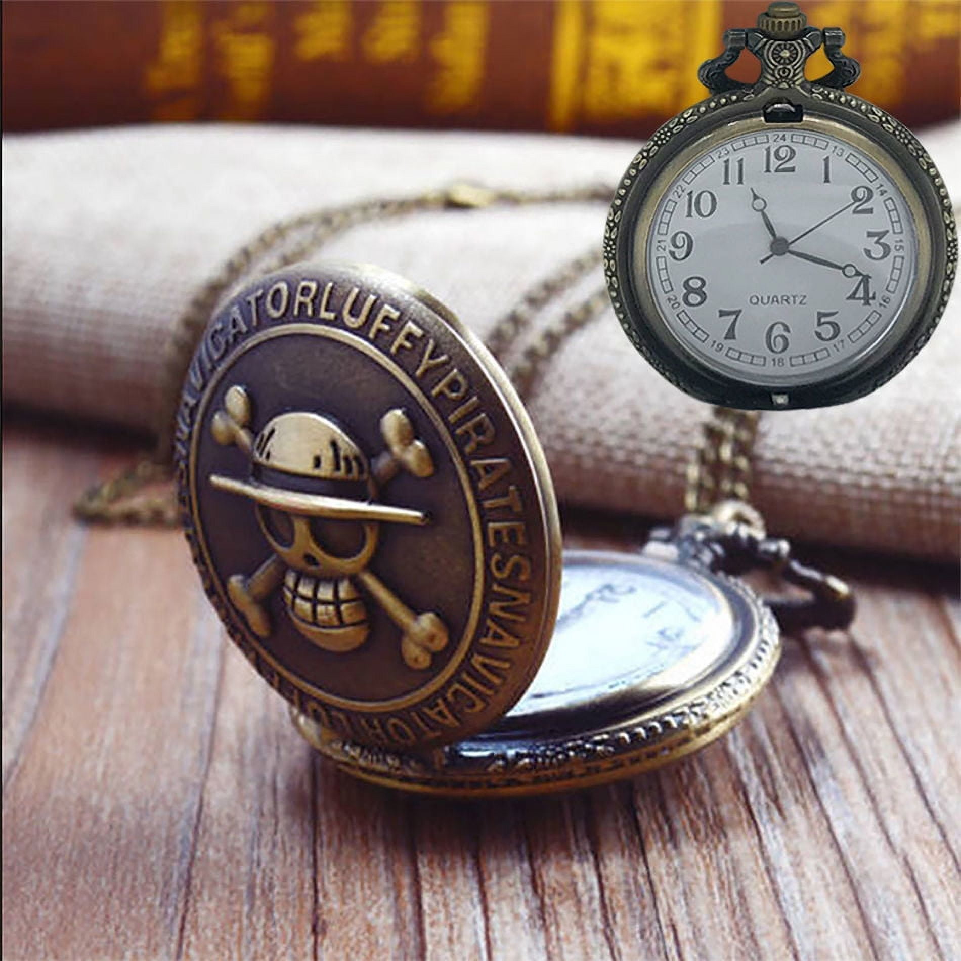 One Piece Luffy skull anime anime peripheral pocket watch retro flip ...