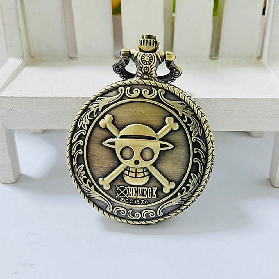 One Piece Luffy skull anime anime peripheral pocket watch retro flip ...
