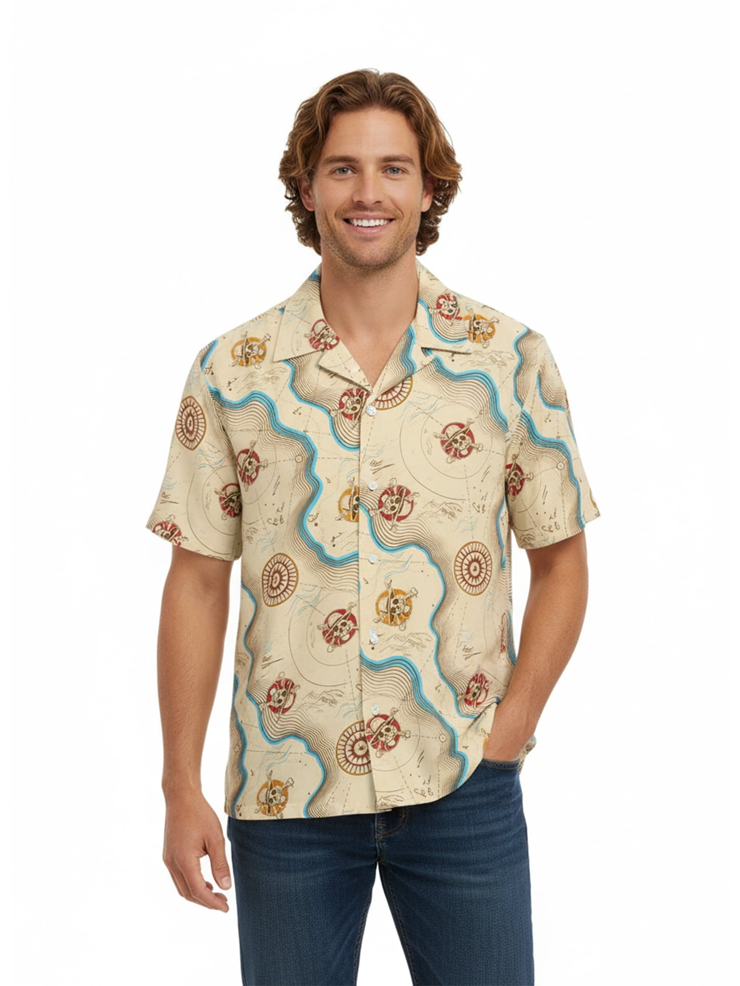 One Piece, Men's & Big Men's Graphic Button-Up Shirt, Sizes S-3XL ...