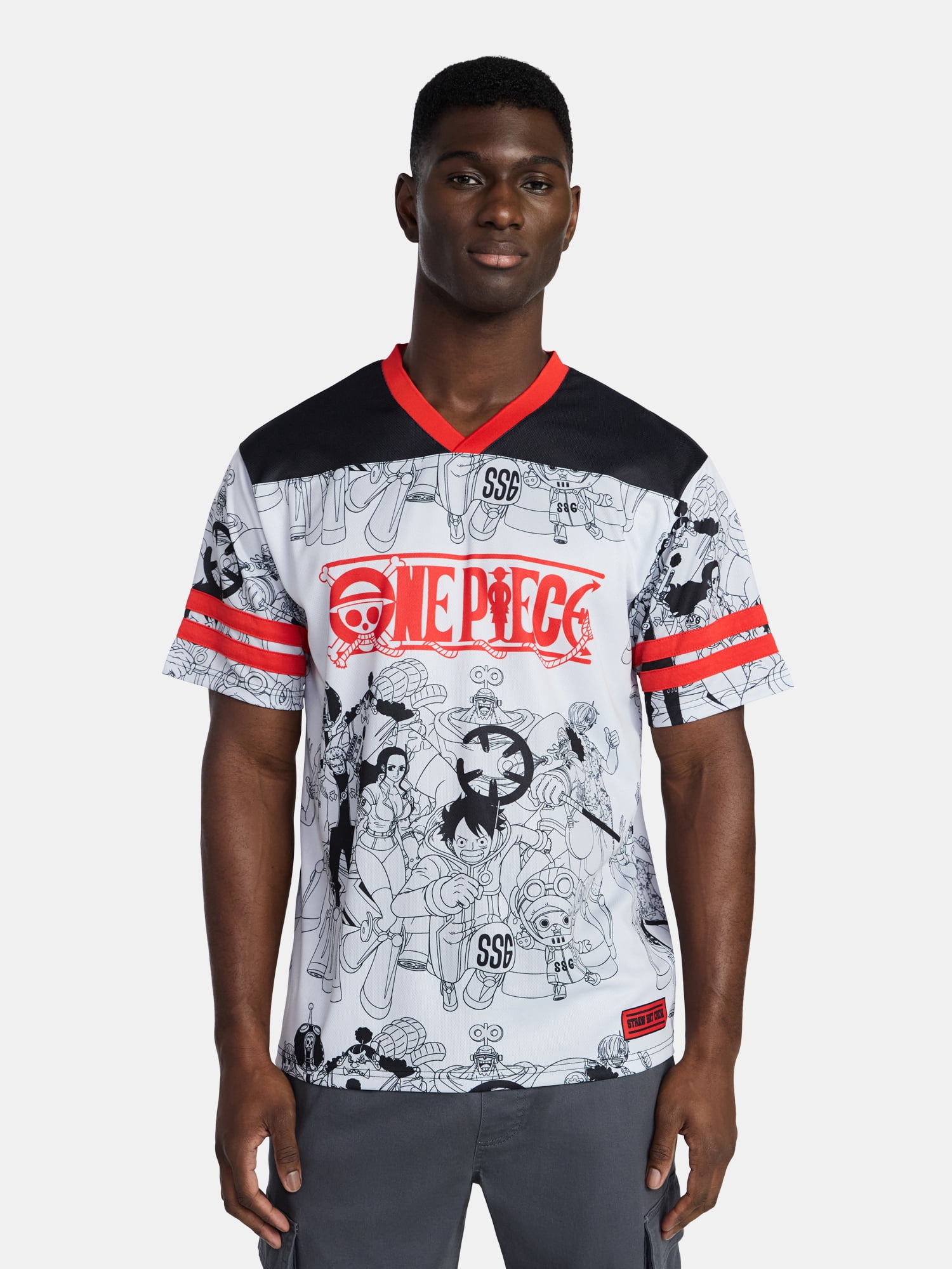 One Piece Men's and Big Men's Front Back Graphic Soccer Jersey with ...