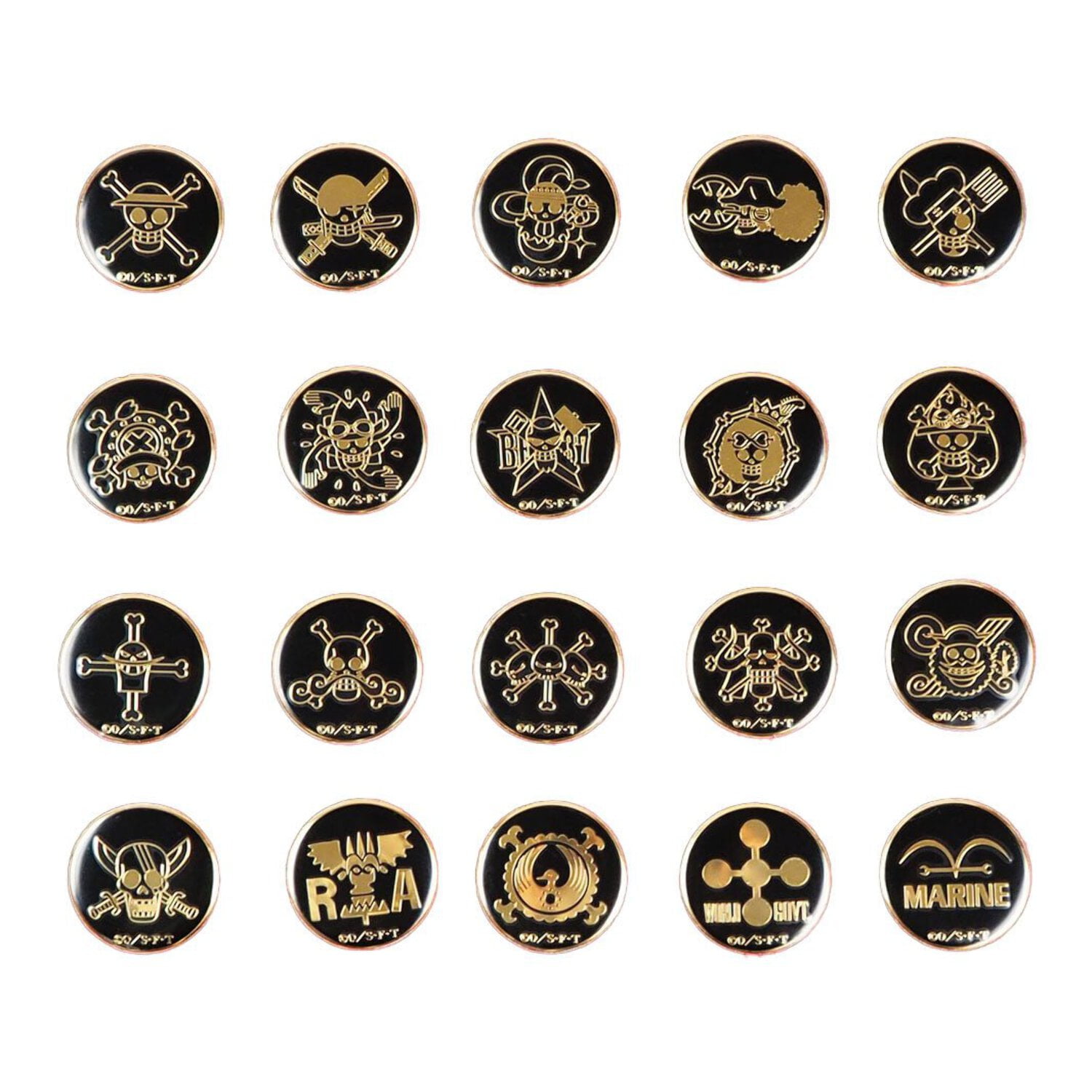 [One Piece] Metal Emblem Badge Collection ~Straw Hat Pirates and Four ...