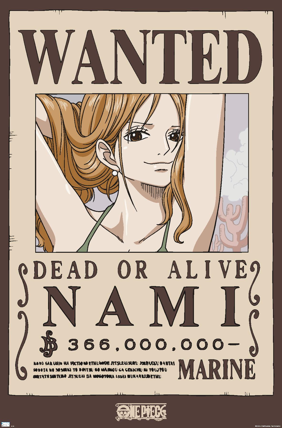 One Piece - Nami Wanted Poster Wall Poster, 14.725" x 22.375" - Walmart.com