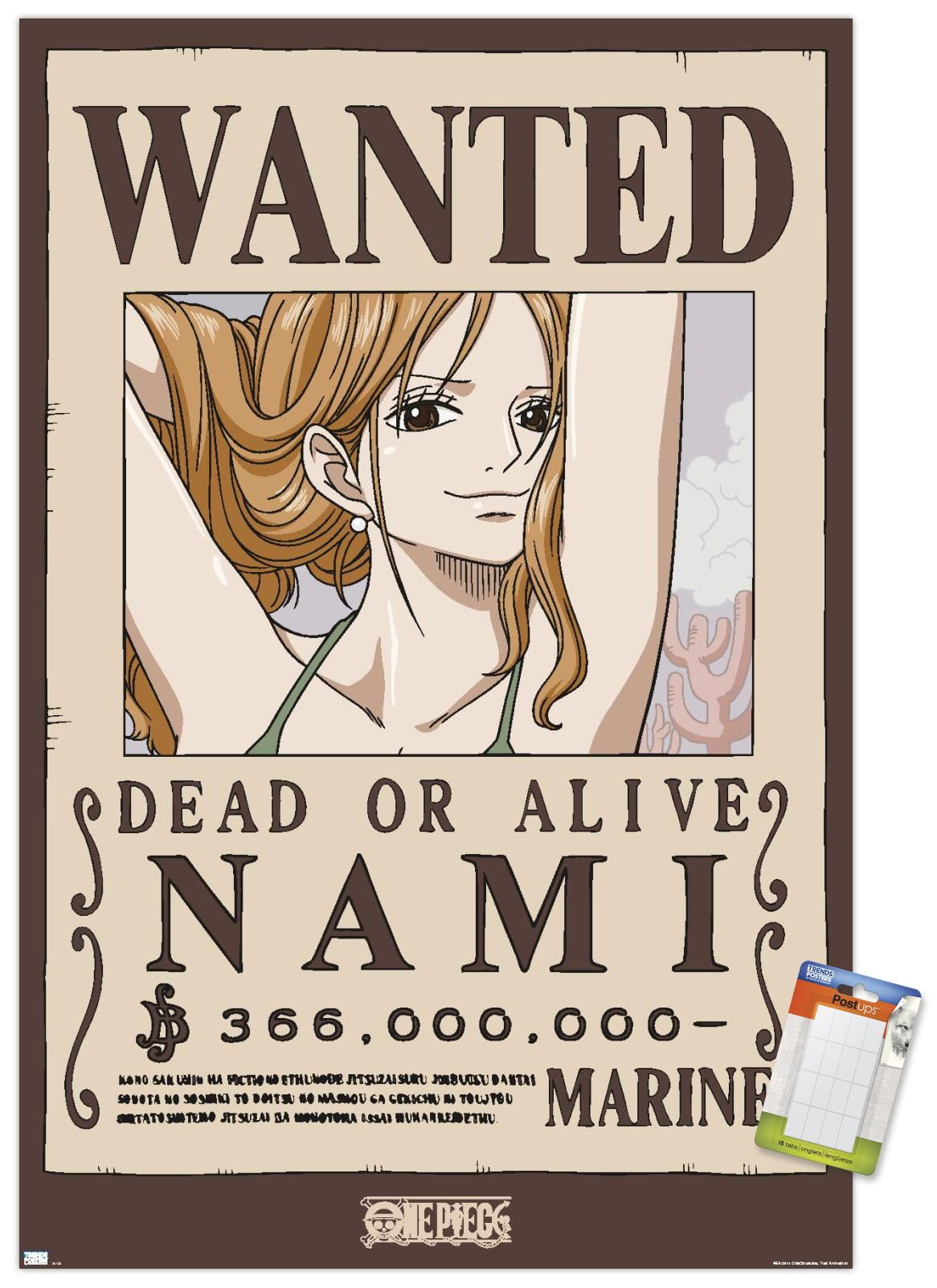 One Piece - Nami Wanted Poster Wall Poster, 14.725" x 22.375" - Walmart.com