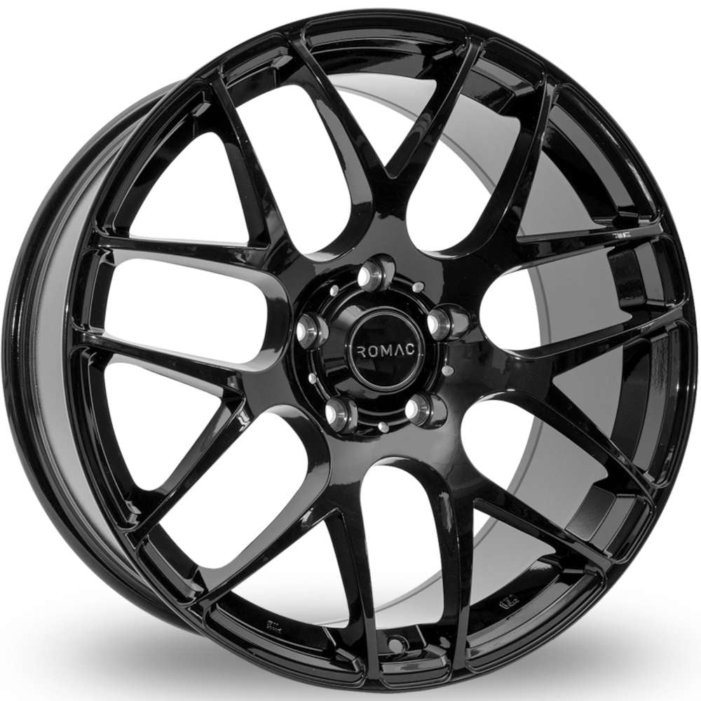 One Piece New Custom Wheel 18x8 in for Romac Radium Gloss Black 18 inch ...