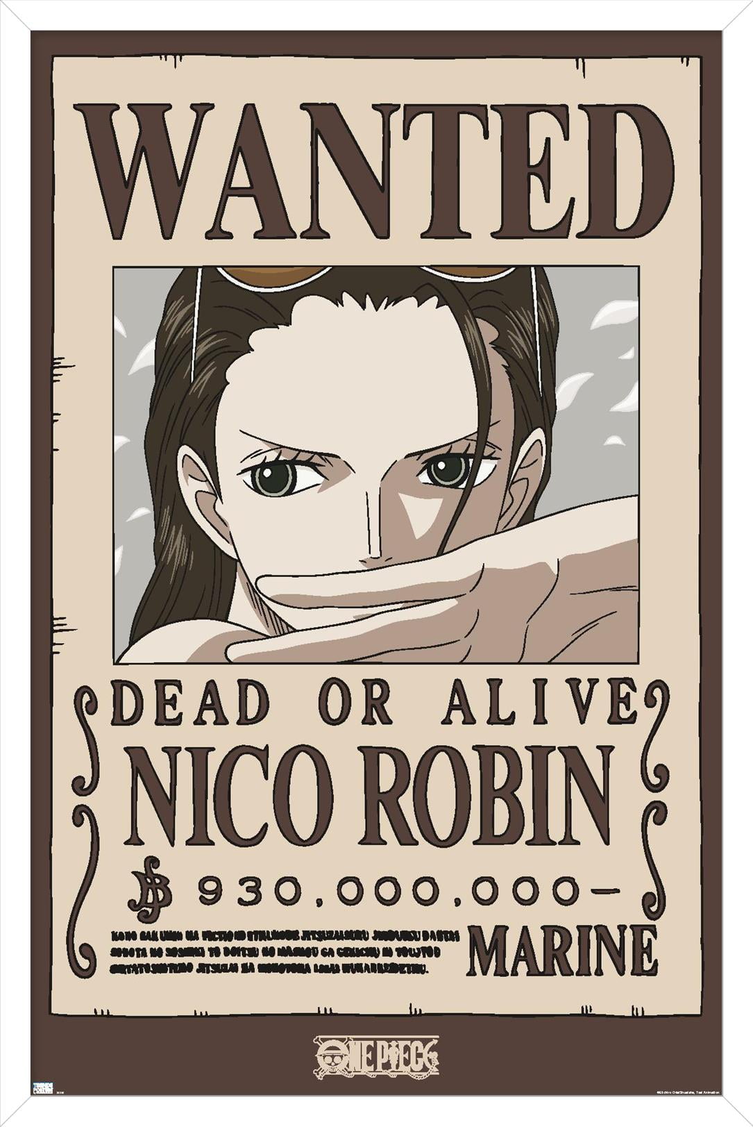 One Piece - Nico Robin Wanted Poster Wall Poster, 22.375" x 34" Framed ...