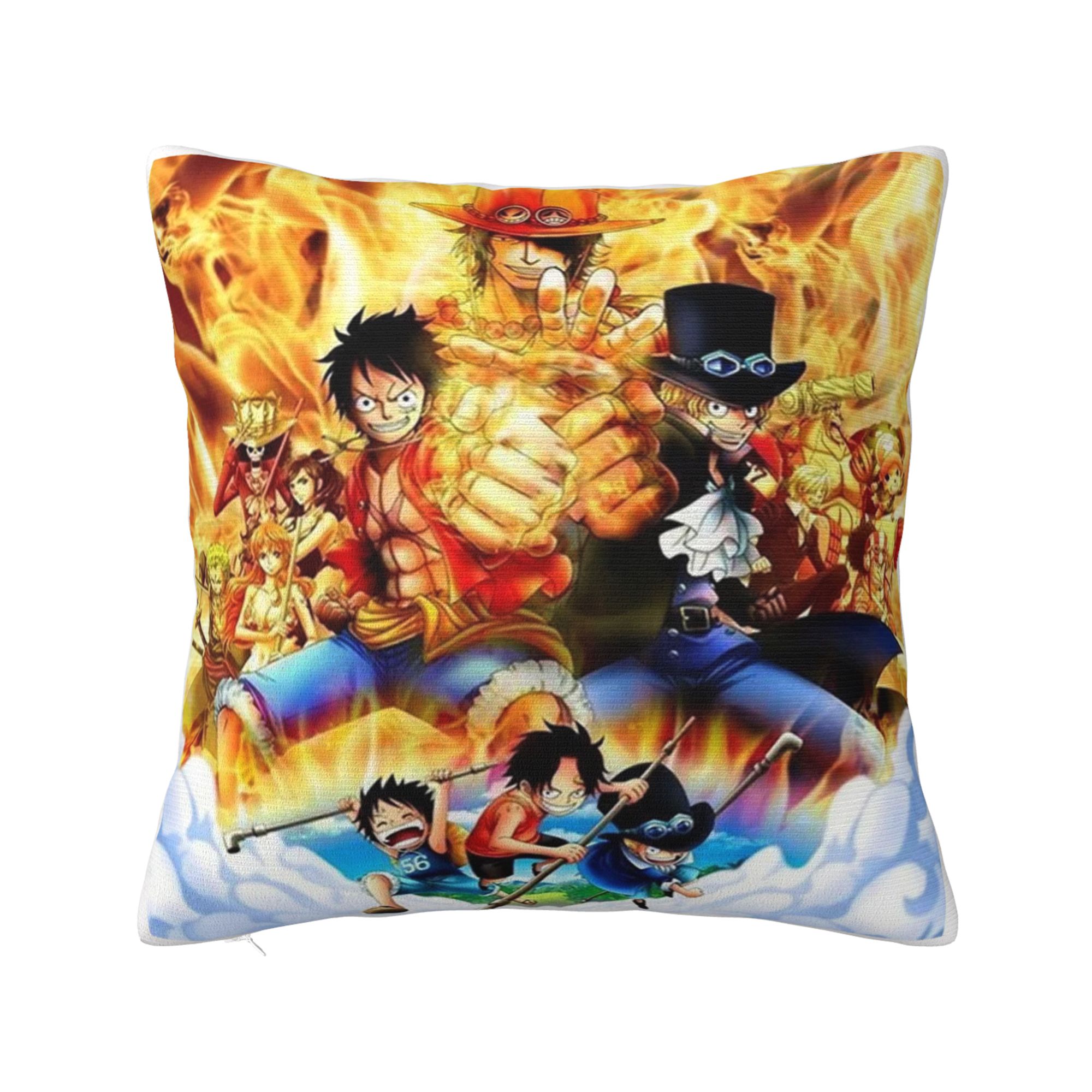 One Piece Pillowcase Throw Monkey D Luffy Roronoa Zoro Vinsmoke Sanji ...