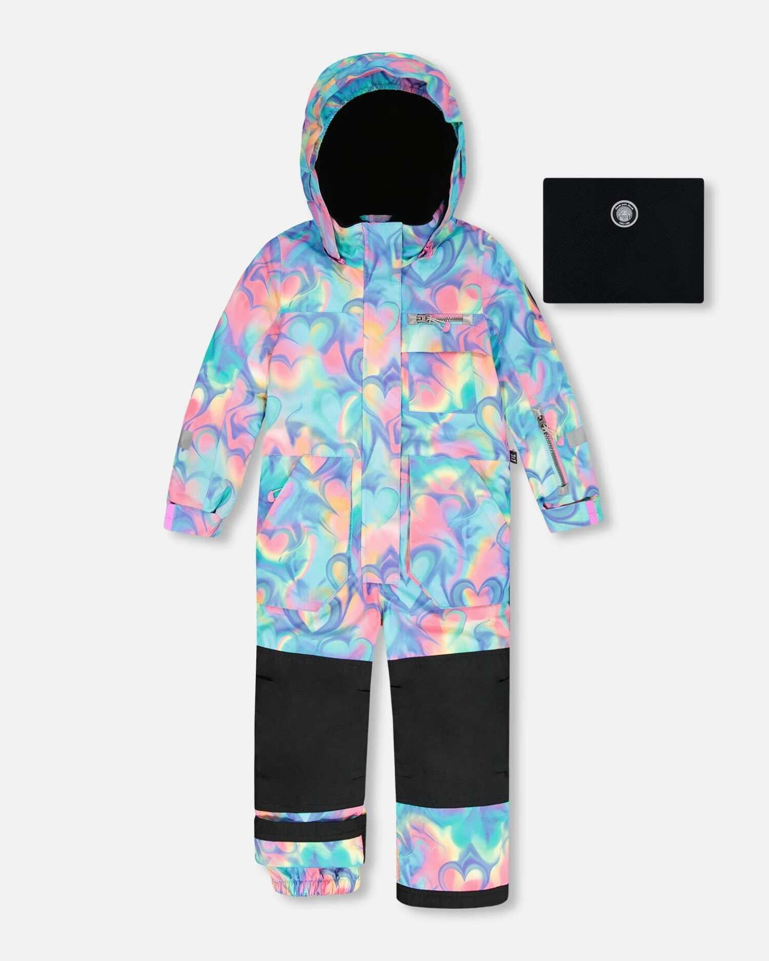 One-Piece Play Snowsuit Rainbow Heart Print - Walmart.com