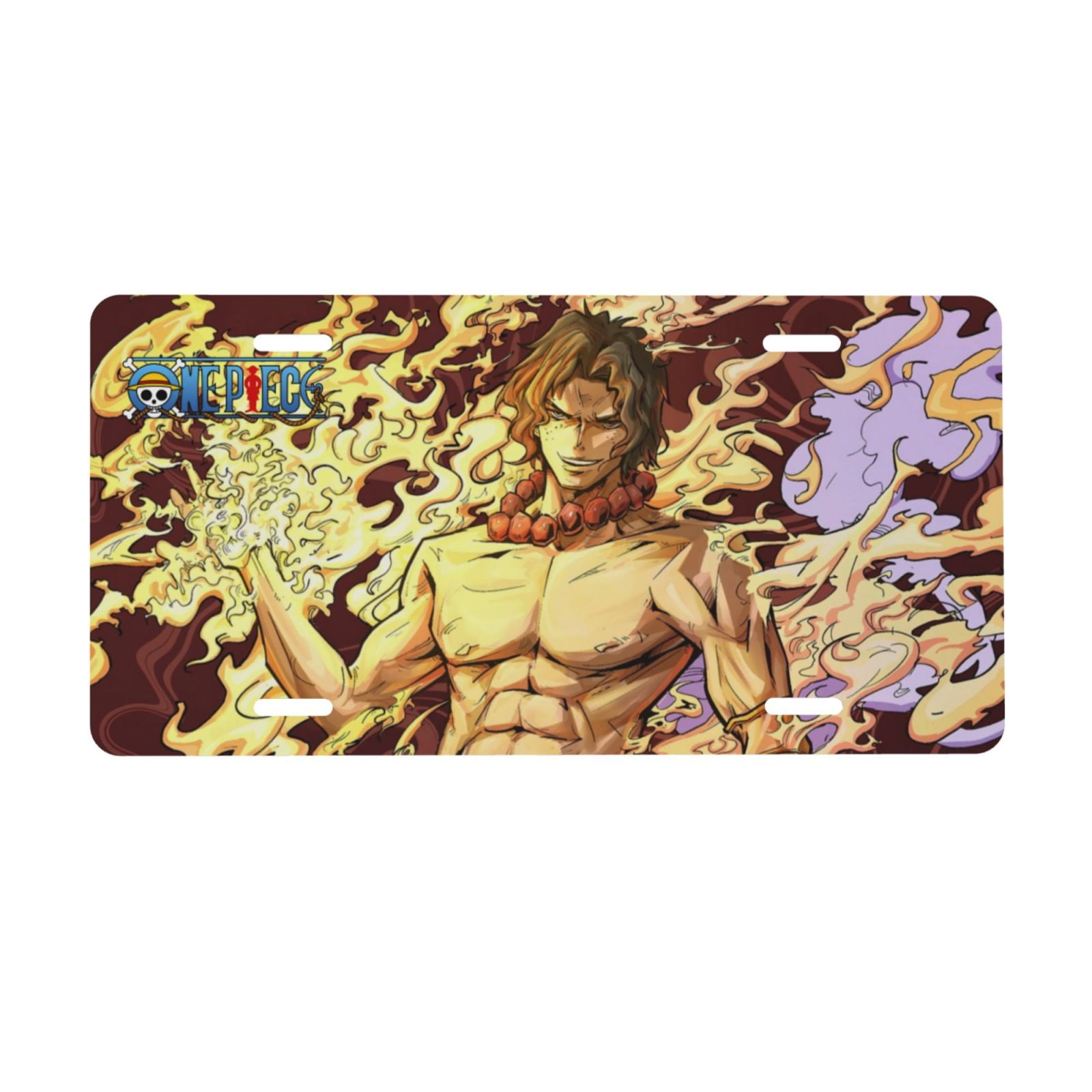 One Piece Portgas D Ace License Plate, Car Front License Plates With 4 ...