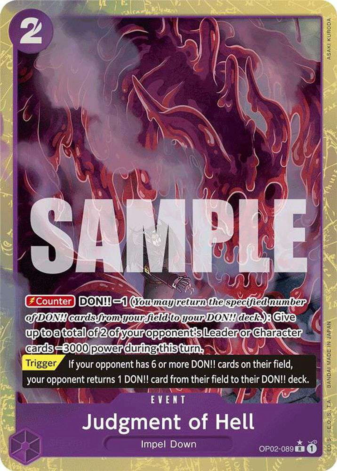 One Piece Premium Booster Rare Judgment of Hell OP02-089 (Alternate Art ...