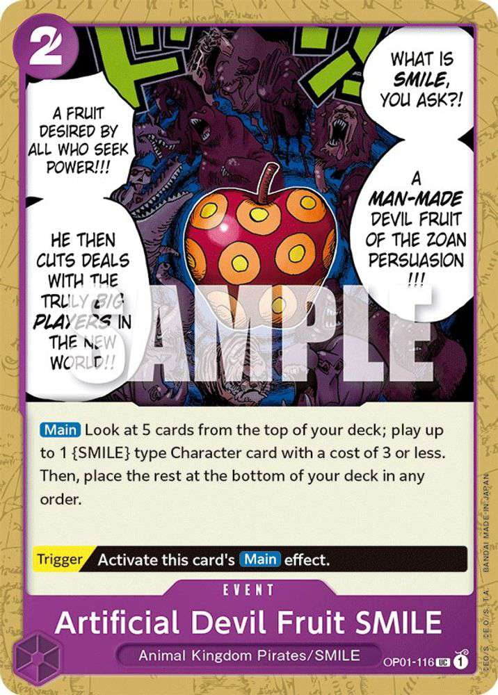 One Piece Romance Dawn Uncommon Artificial Devil Fruit SMILE OP01-116 ...