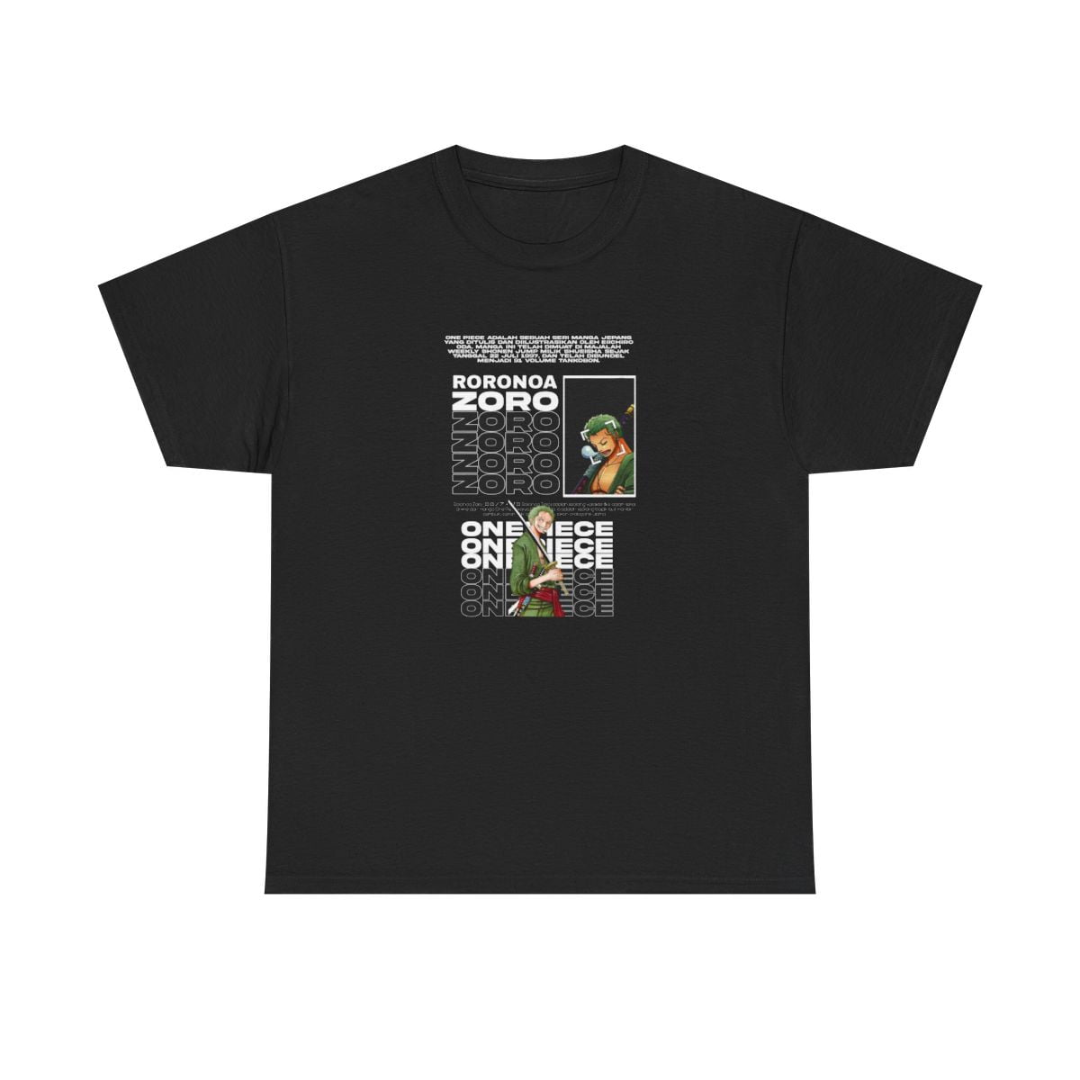 One Piece Roronoa Zoro T Shirt Dragon Ball Z 90s Anime Manga Japanese ...