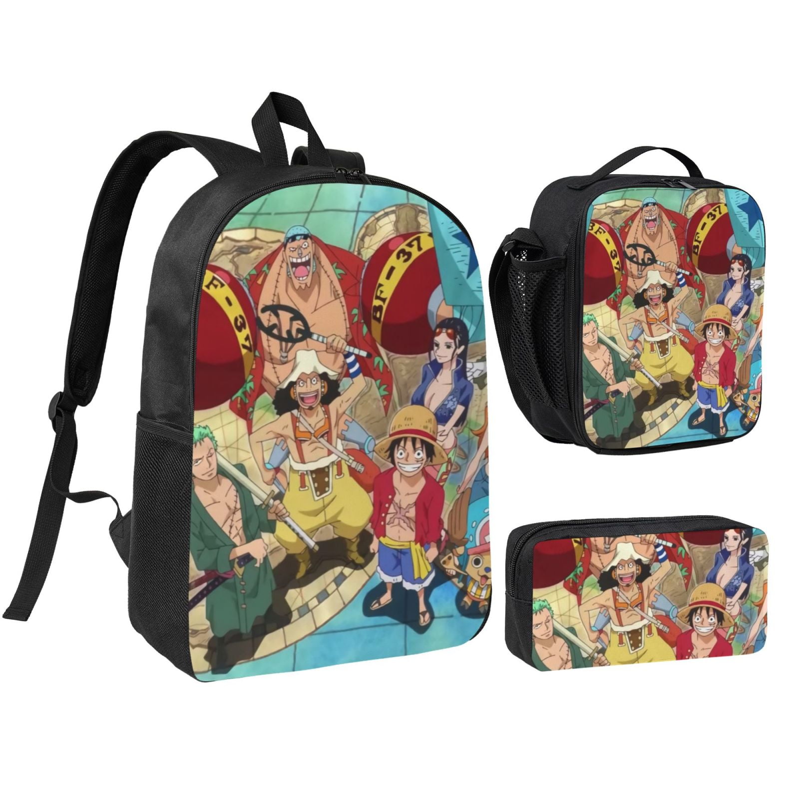 One Piece School Backpack with Lunch Box and Pencil Cas Backpack Set ...