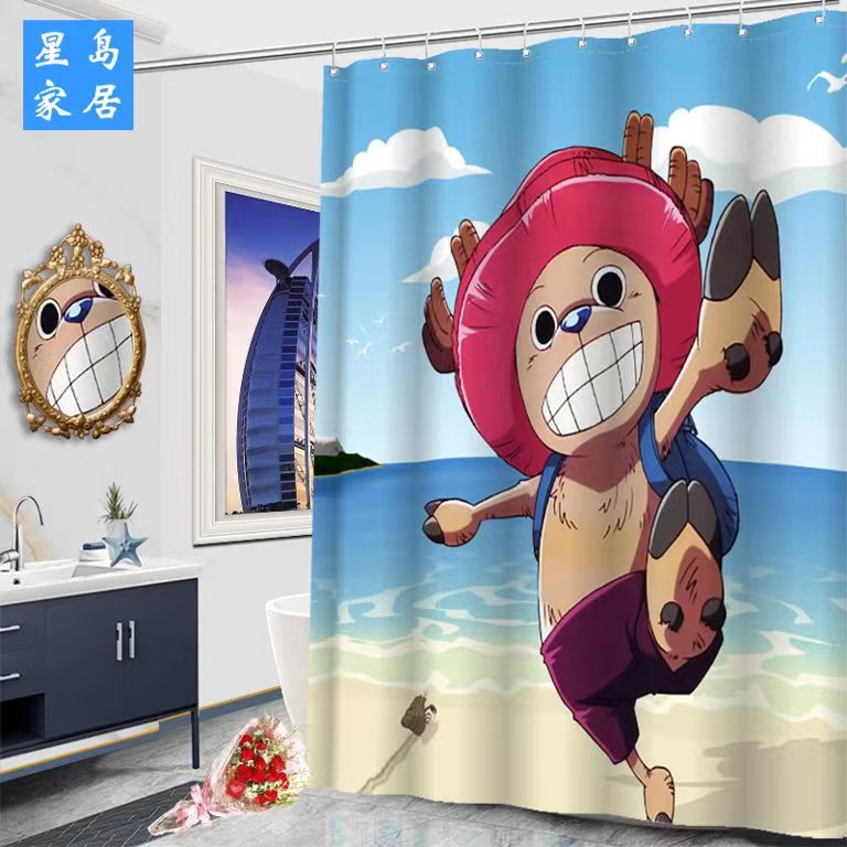 One Piece Shower Curtain 180 x 180 cm Anime One Piece Shower Curtains ...