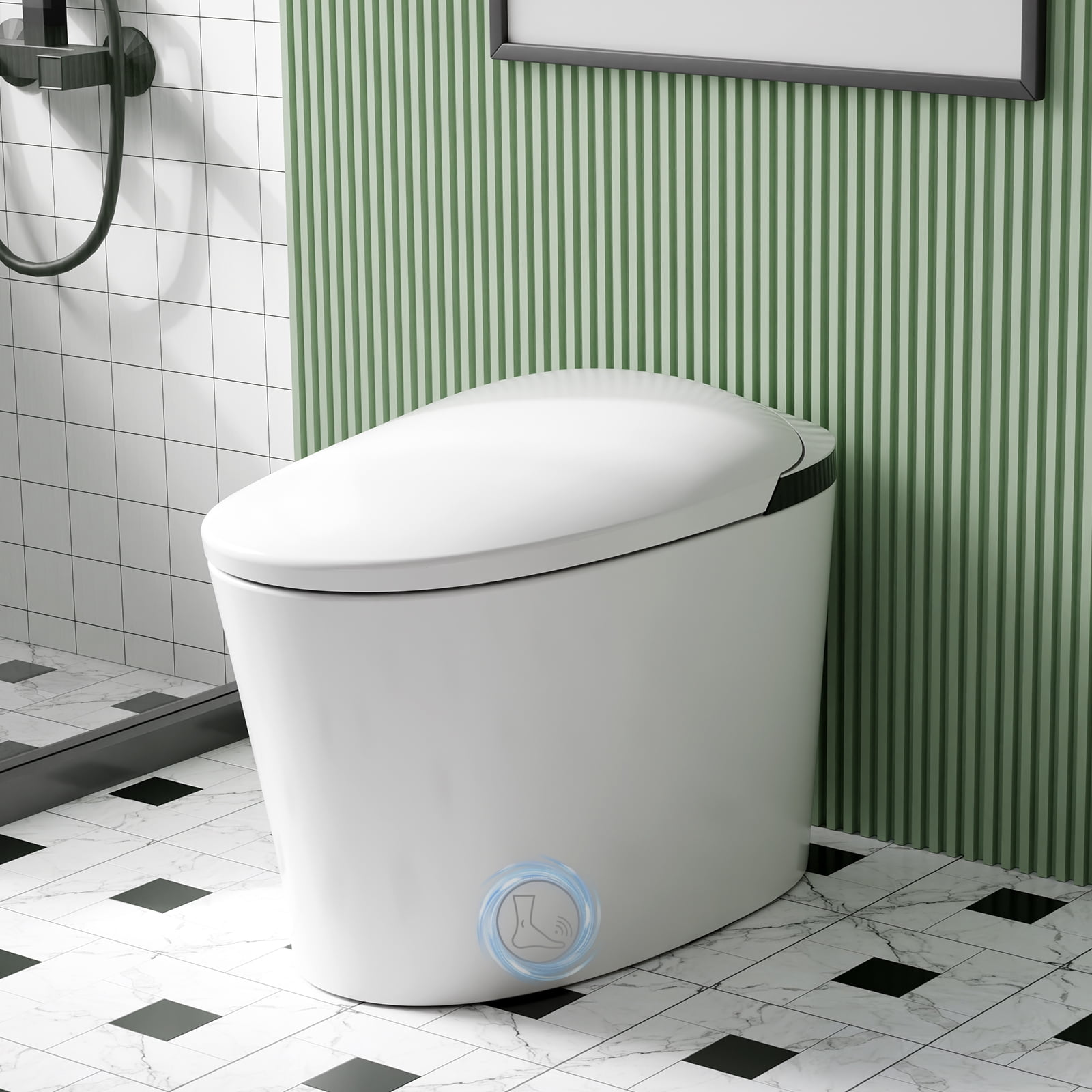 One Piece Smart Bidet Toilet for Bathrooms, Elongated Toilet With Warm ...