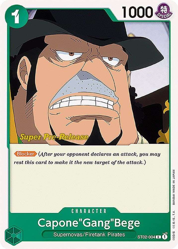 One Piece Super Pre-Release Starter Deck 2: Worst Generation Common CaponeGangBege ST02-004 ...