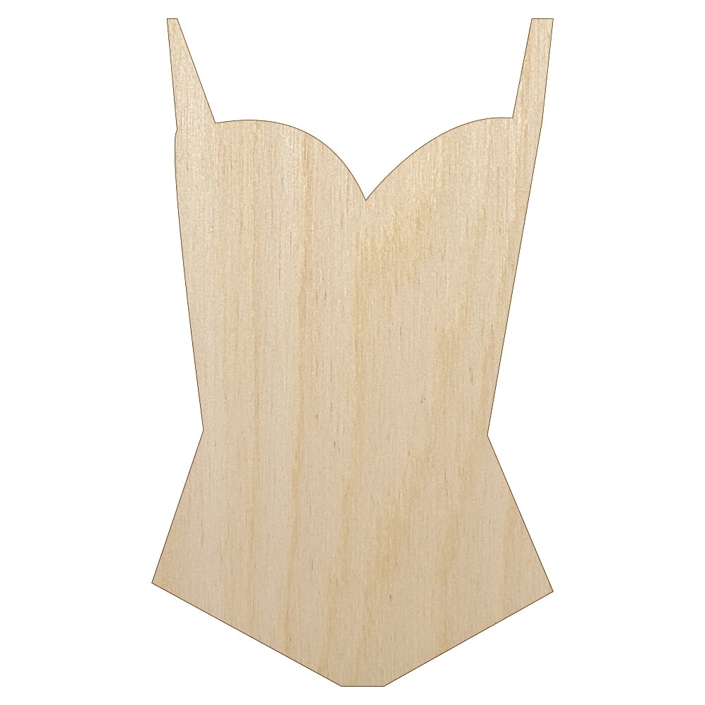 One Piece Swimming Bathing Suit Wood Shape Unfinished Piece Cutout ...