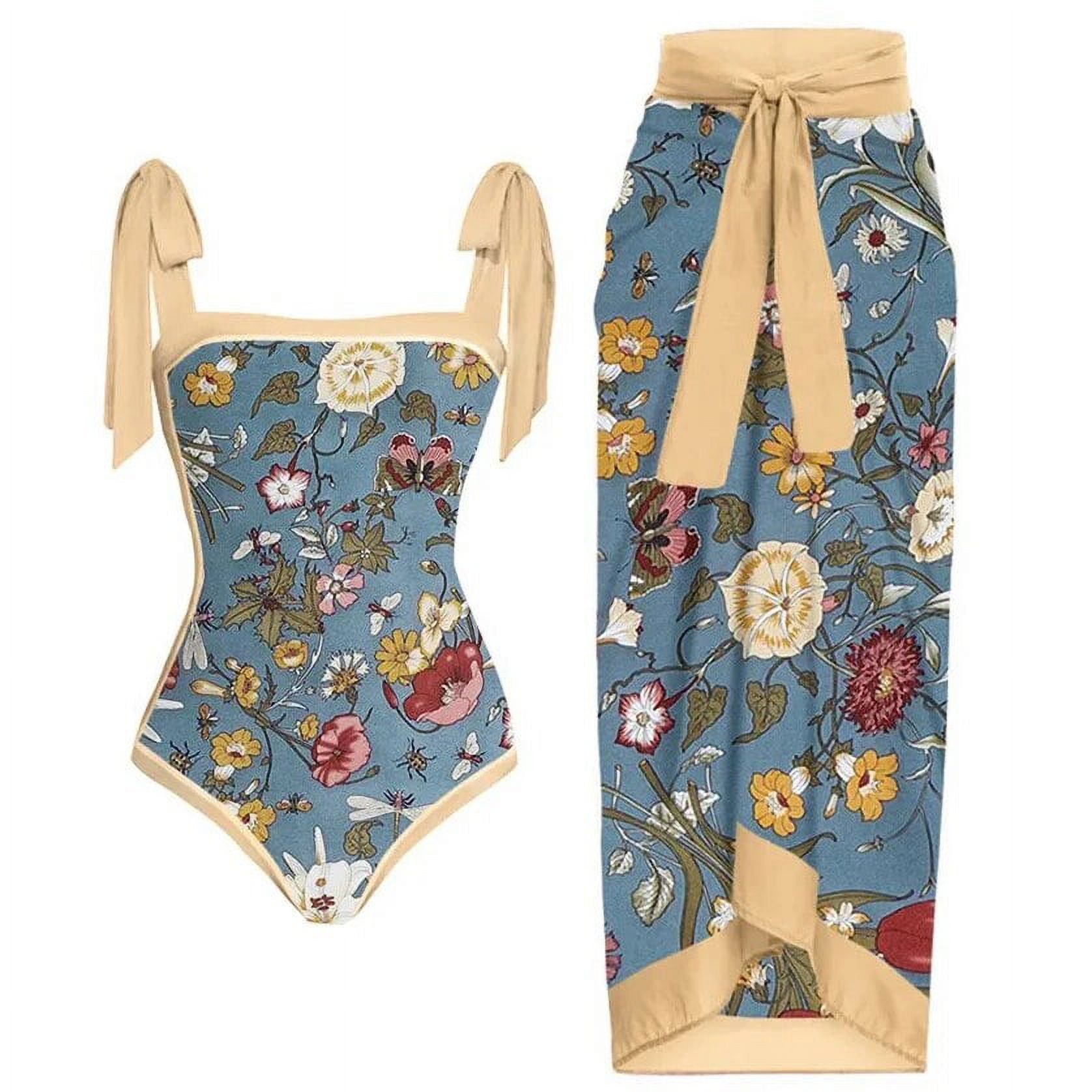 One Piece Swimsuit For Women Cover Up Swimwear Sexy Print Backless ...