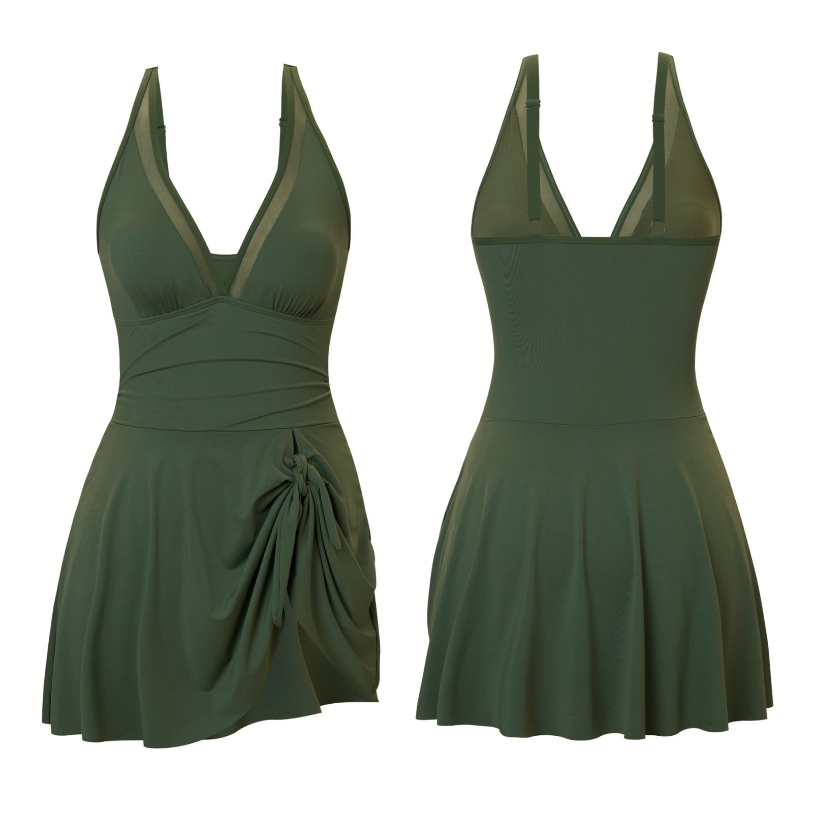 One Piece Swimsuit Tummy Suits New Women Solid Color with Chest Pad and ...