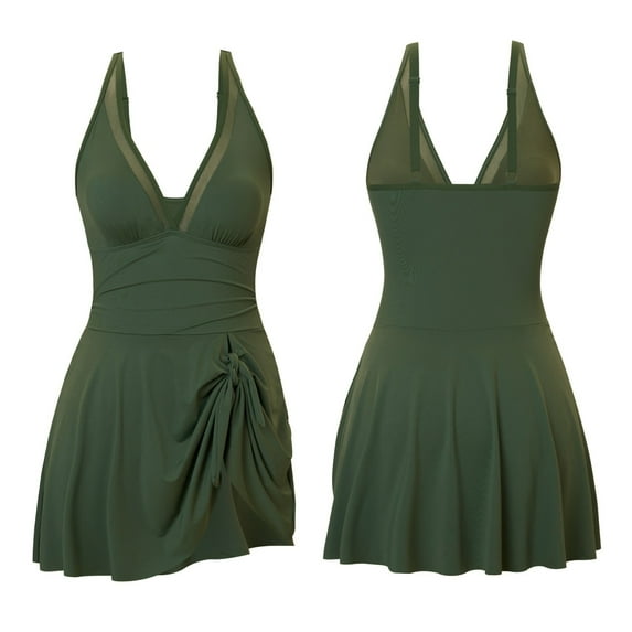 One Piece Swimsuit Tummy Suits New Women Solid Color with Chest Pad and ...