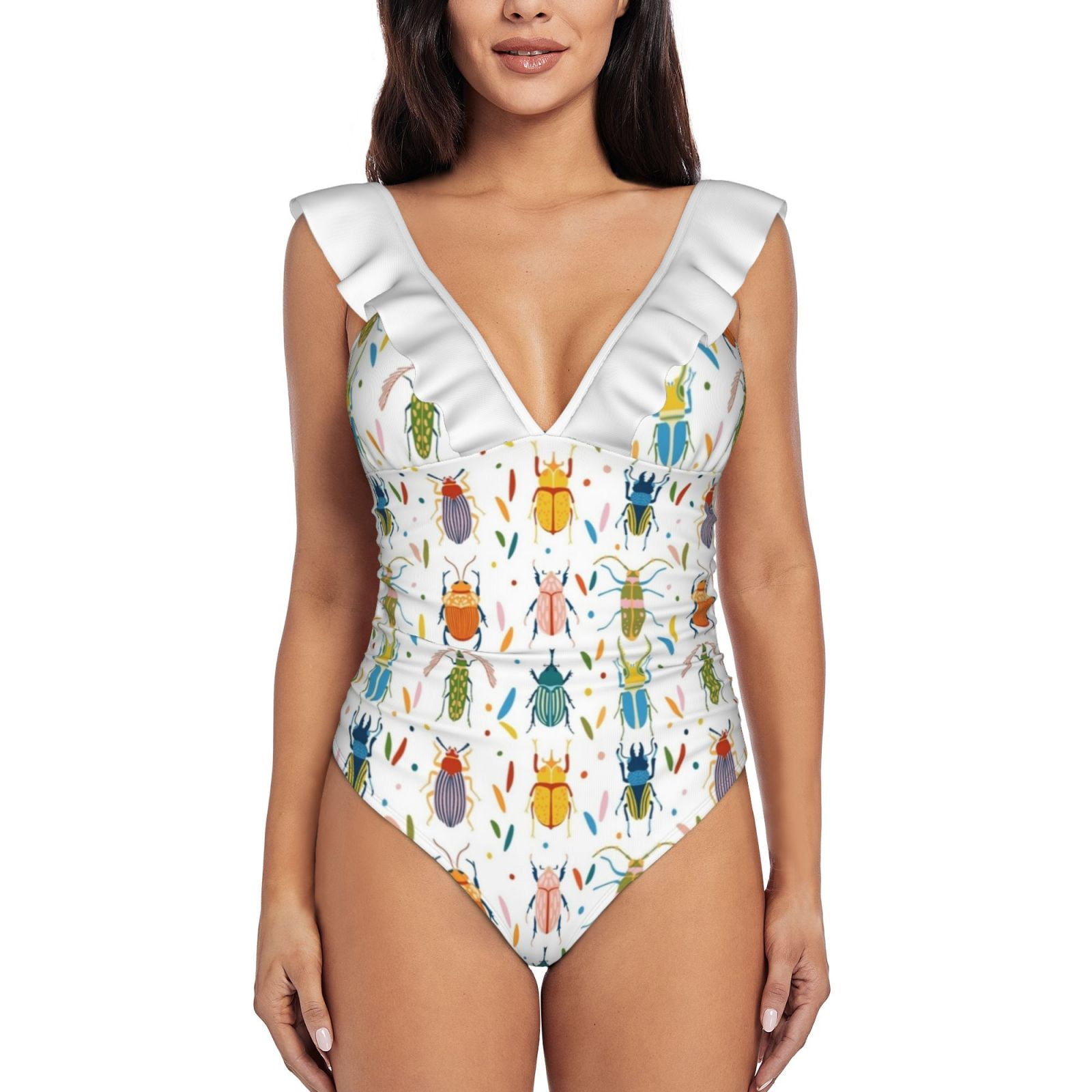 One Piece Swimsuit Women 2024 Insects Bugs Spring Beetles Suits Bathing