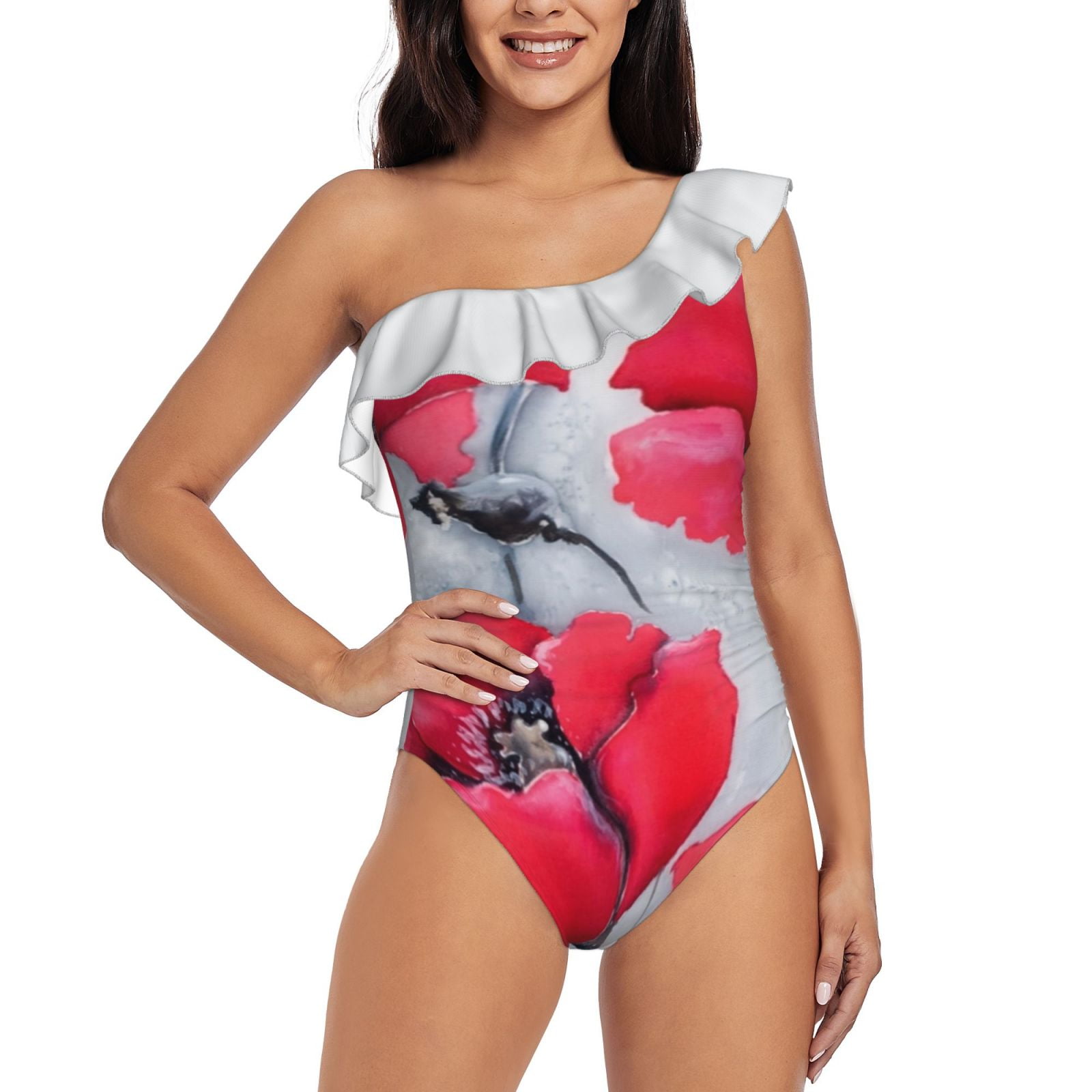 One Piece Swimsuit Women 2024 Poppies By Eva Sexy Swimwear Monokini