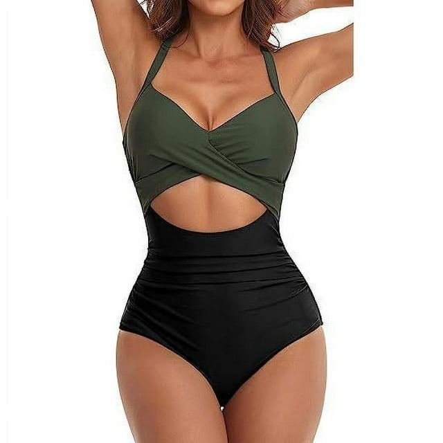 One Piece Swimsuit Women 2024 Sexy Tummy Control Swimsuits Cutout High