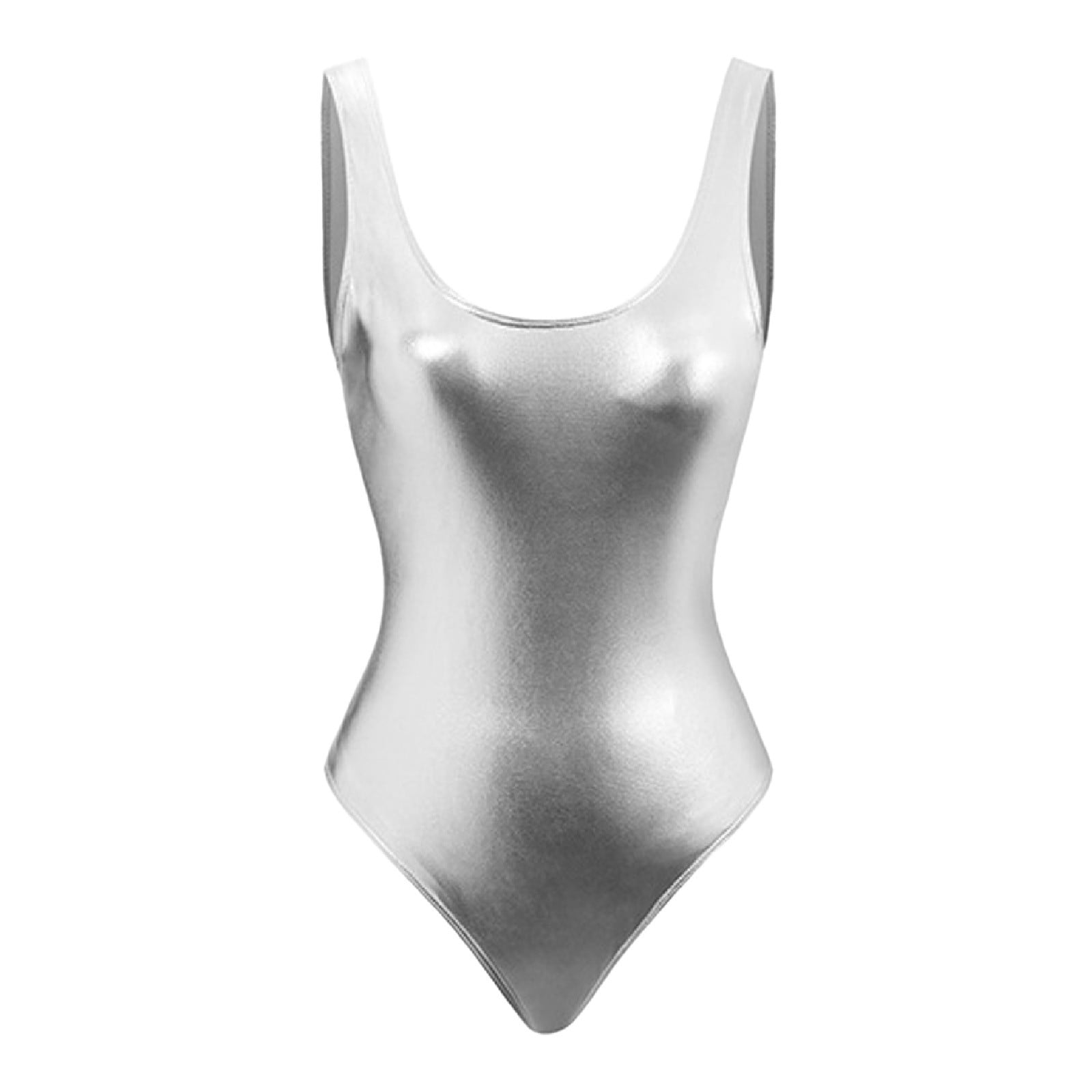 One Piece Swimsuit Women Bright Faced Swimsuit Solid Color Shoulder