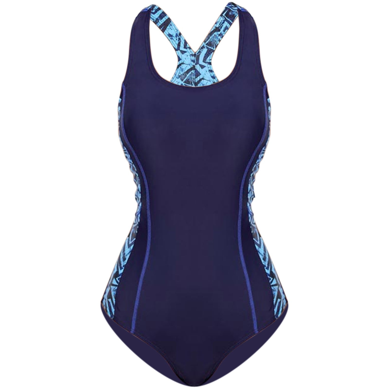 One Piece Swimsuit Women Sports Splicing Triangle Hollow Sexy Belly ...