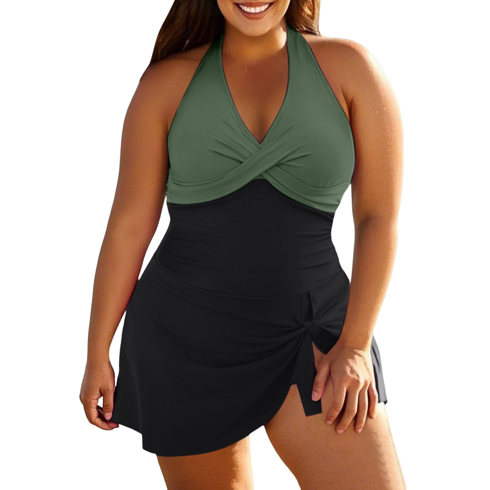 One Piece Swimsuit Women Womens Plus Size Swim Dress Swimsuit Bathing ...