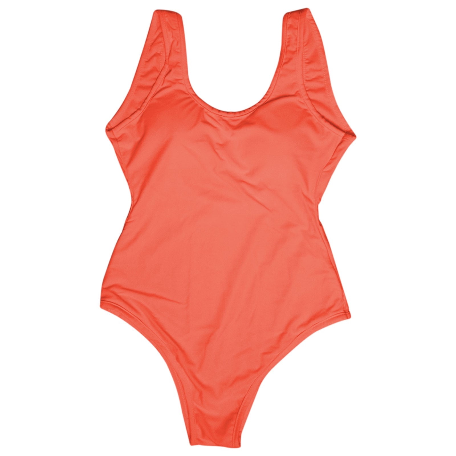 One Piece Swimsuit for Women Round Neck Sports Gym Tummy Control Vest ...