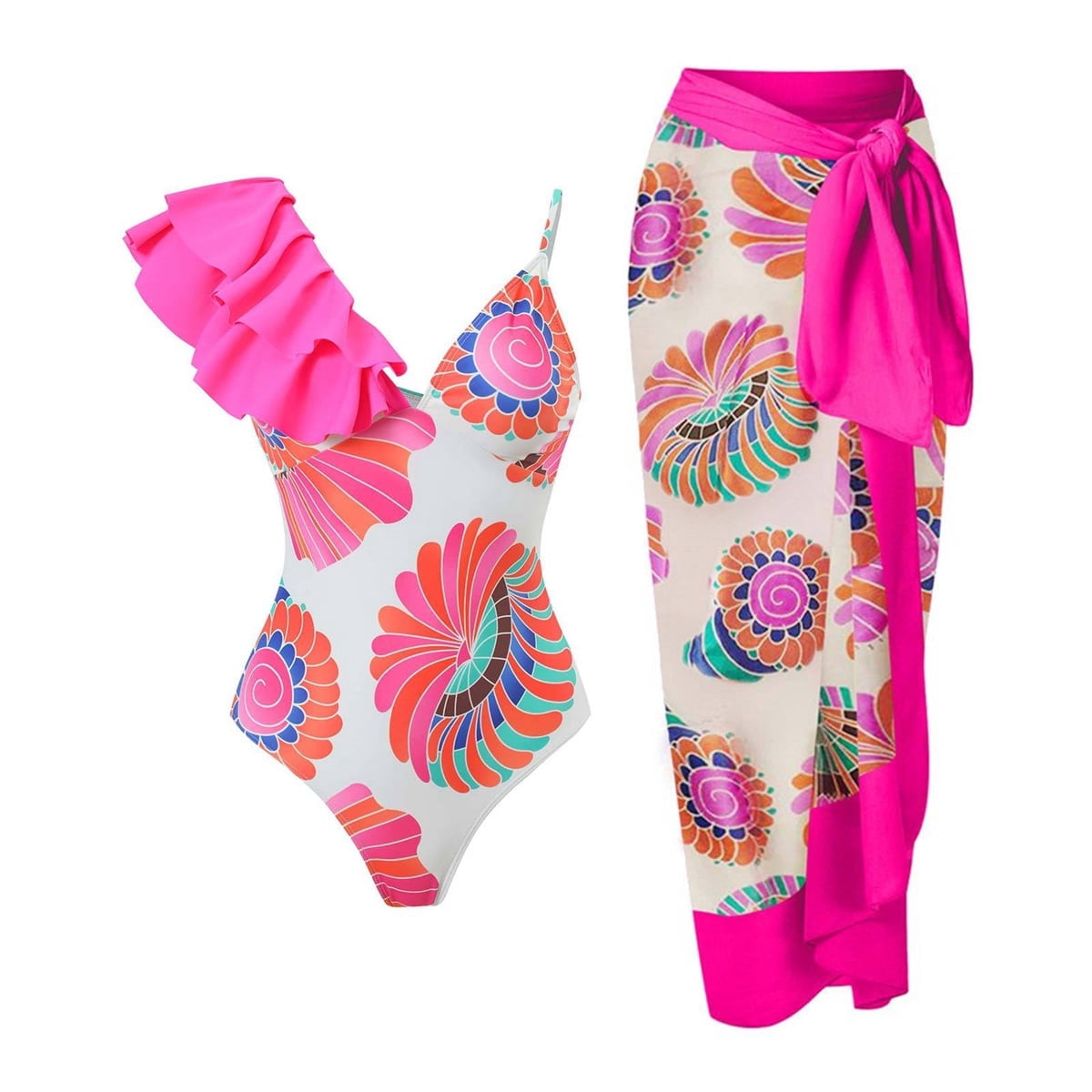 One Piece Swimsuit for Women,Soft Quick Dry Chiffon Bikini with Short ...