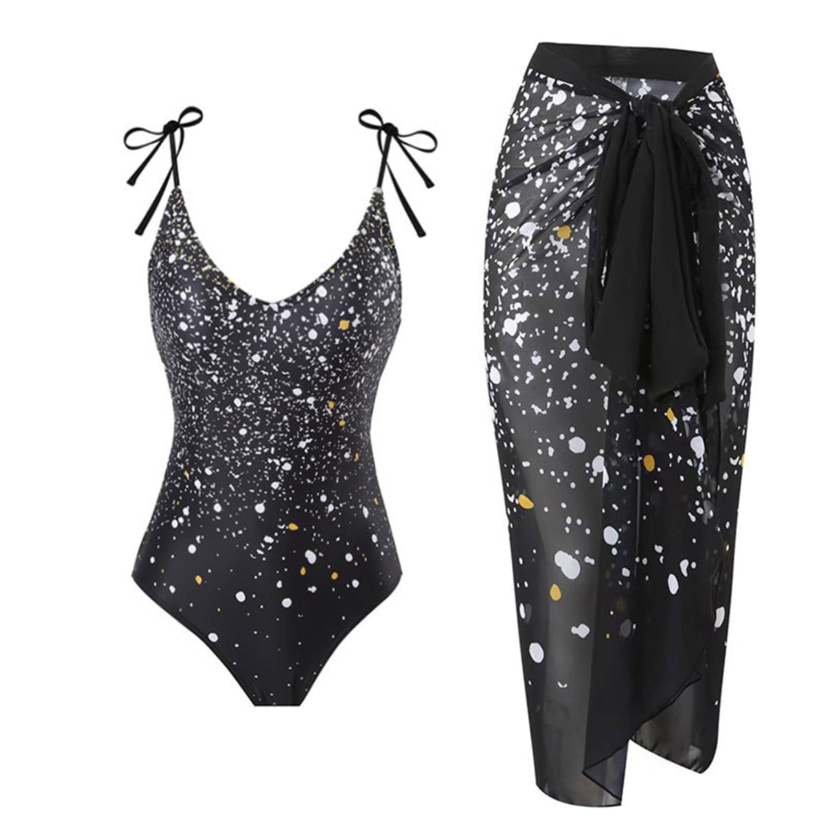 One Piece Swimsuit for Women,Soft Quick Dry Chiffon Bikini with Short ...