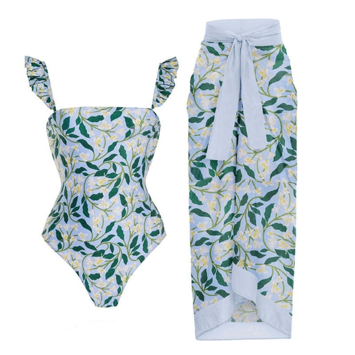 One Piece Swimsuit for Women,Soft Quick Dry Chiffon Bikini with Short ...