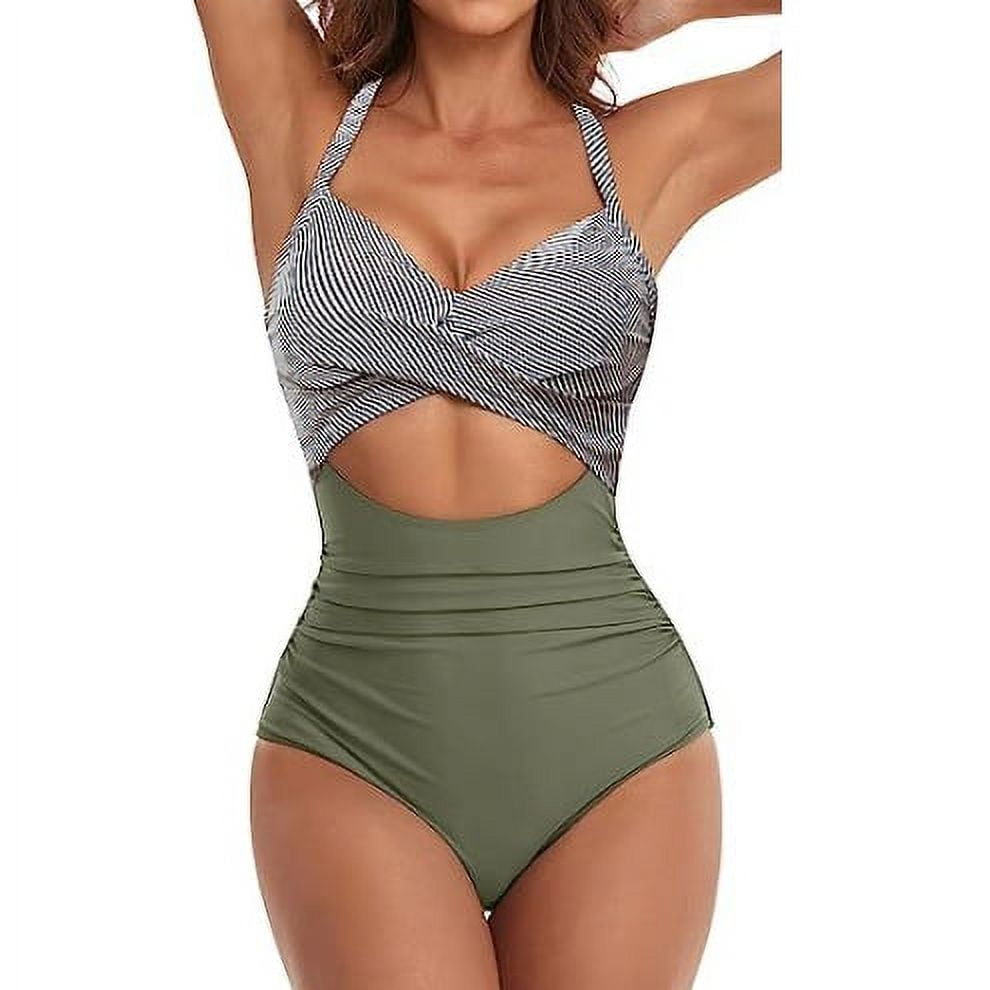 One Piece Swimsuits For Women Ribbed One Piece Bathing Suit Tummy