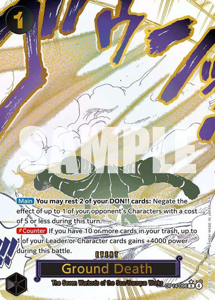 One Piece The Azure Sea's Seven Rare Ground Death OP14-096 [Alternate ...