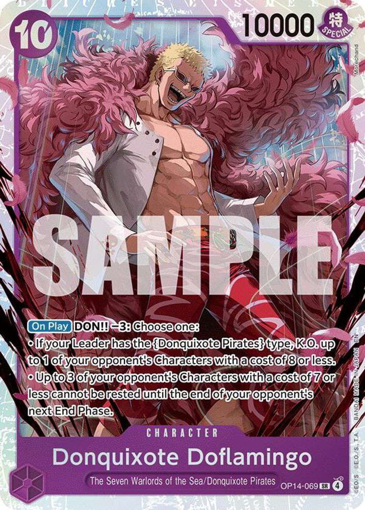 One Piece The Azure Sea's Seven Super Rare Donquixote Doflamingo OP14 ...