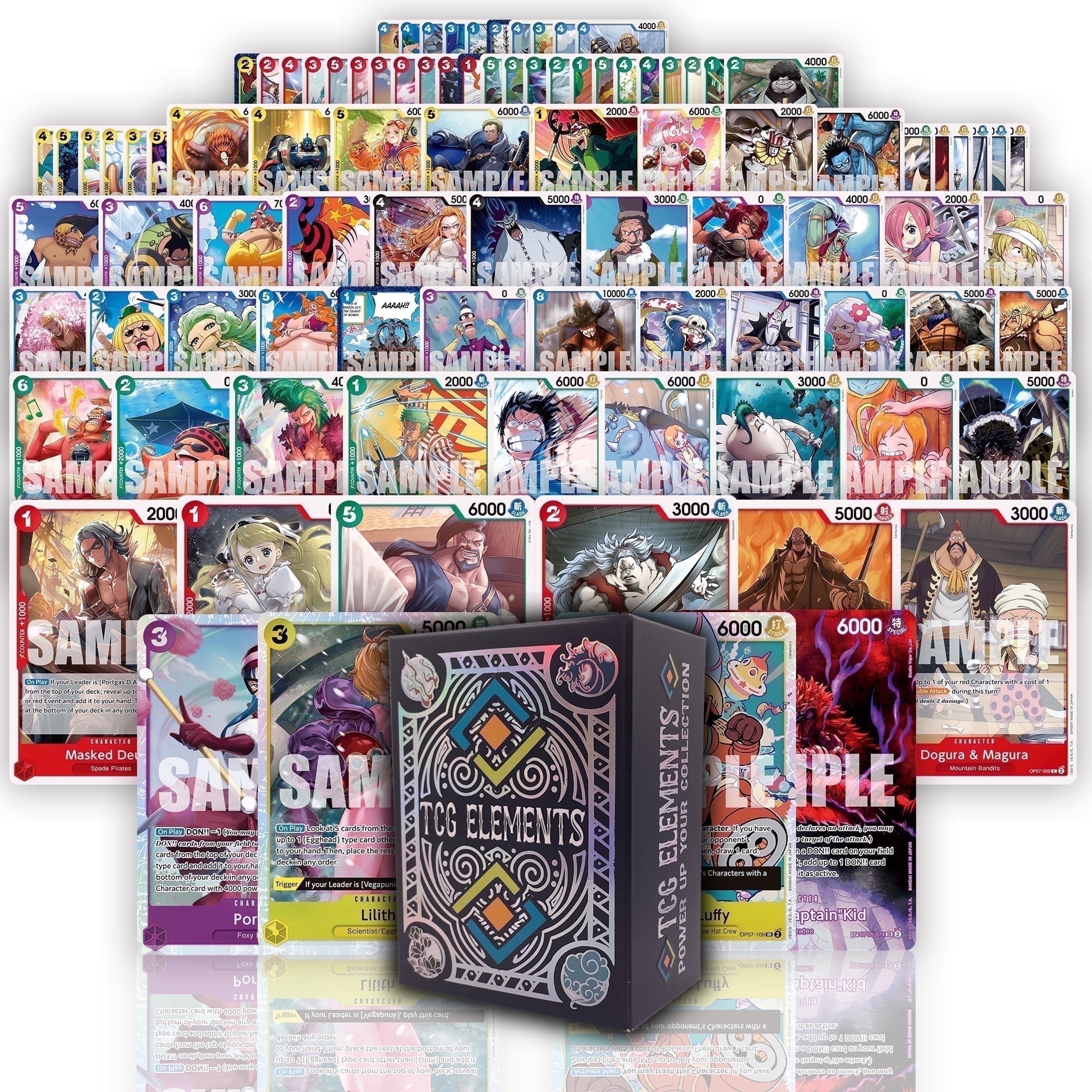 One Piece - 100+ Cards - 90x C/UC, 8X Foils, 2 SR/ALT TCG Elements Deck ...