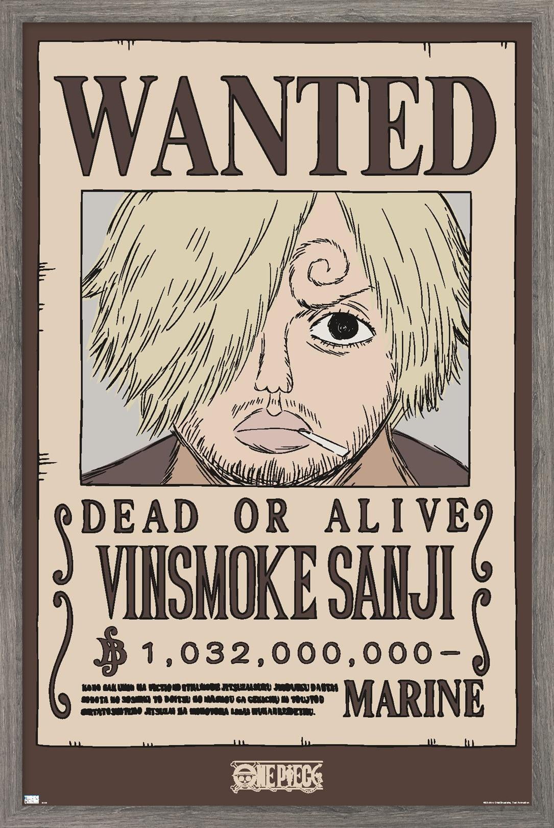 One Piece - Vinsmoke Sanji Wanted Poster Wall Poster, 14.725" x 22.375 ...