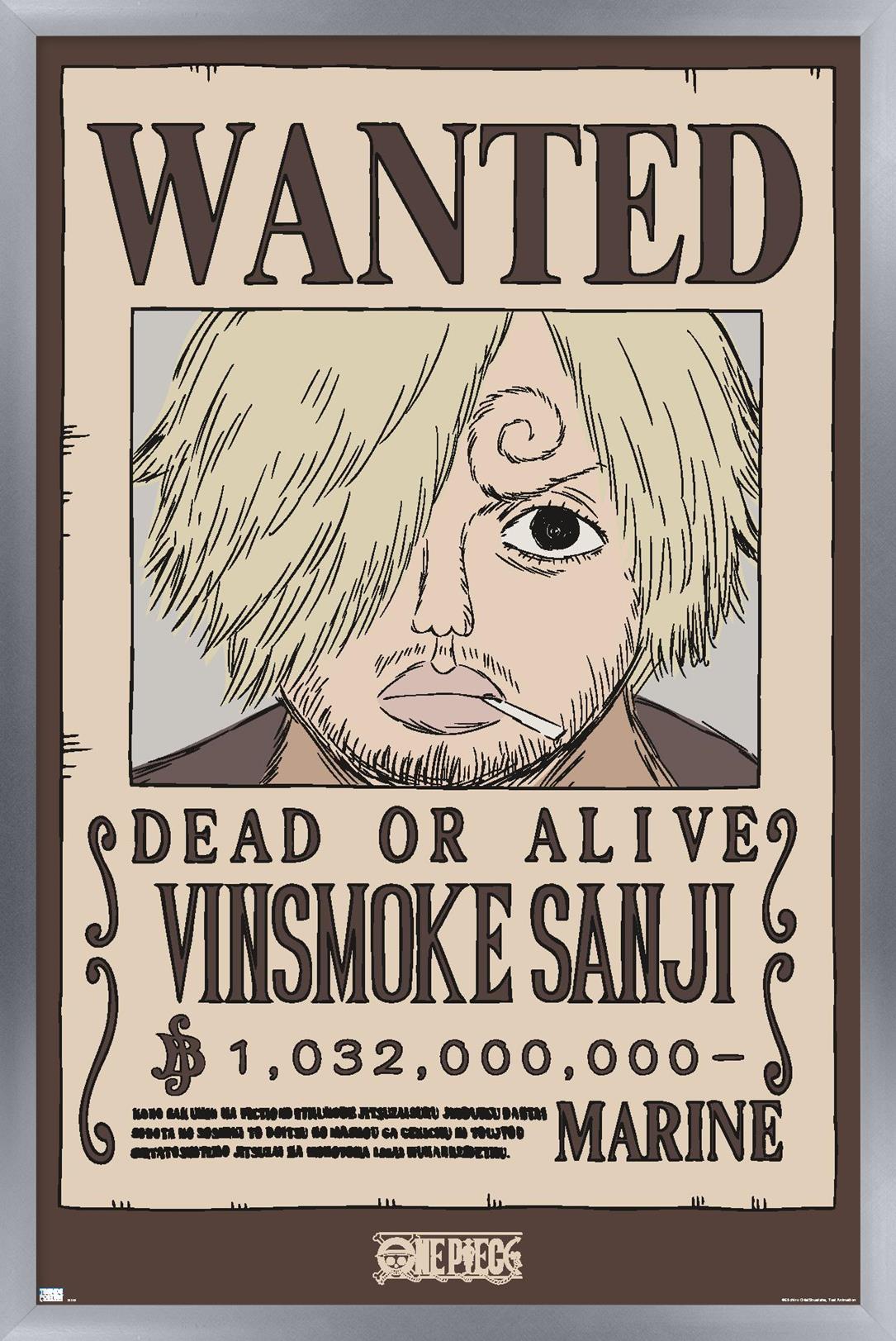 One Piece - Vinsmoke Sanji Wanted Poster Wall Poster, 22.375" x 34 ...