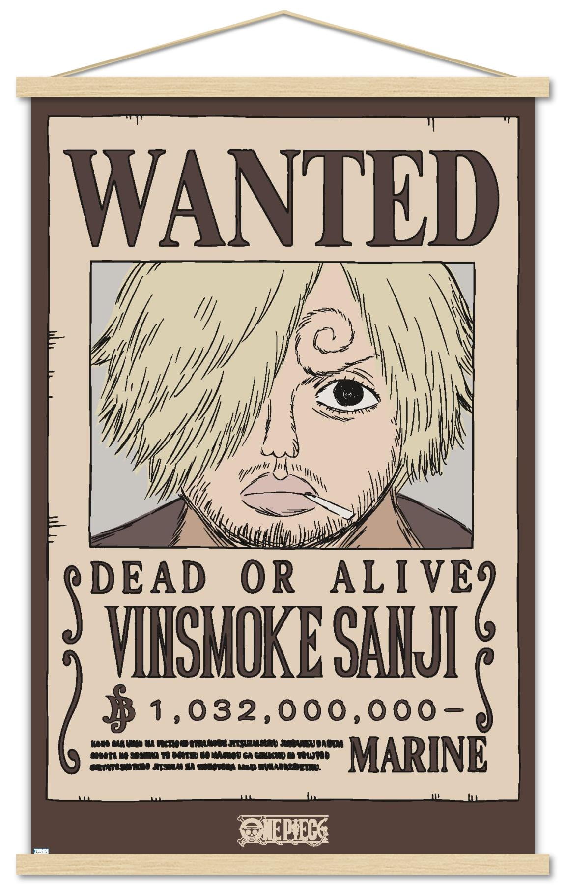 One Piece - Vinsmoke Sanji Wanted Poster Wall Poster with Magnetic ...